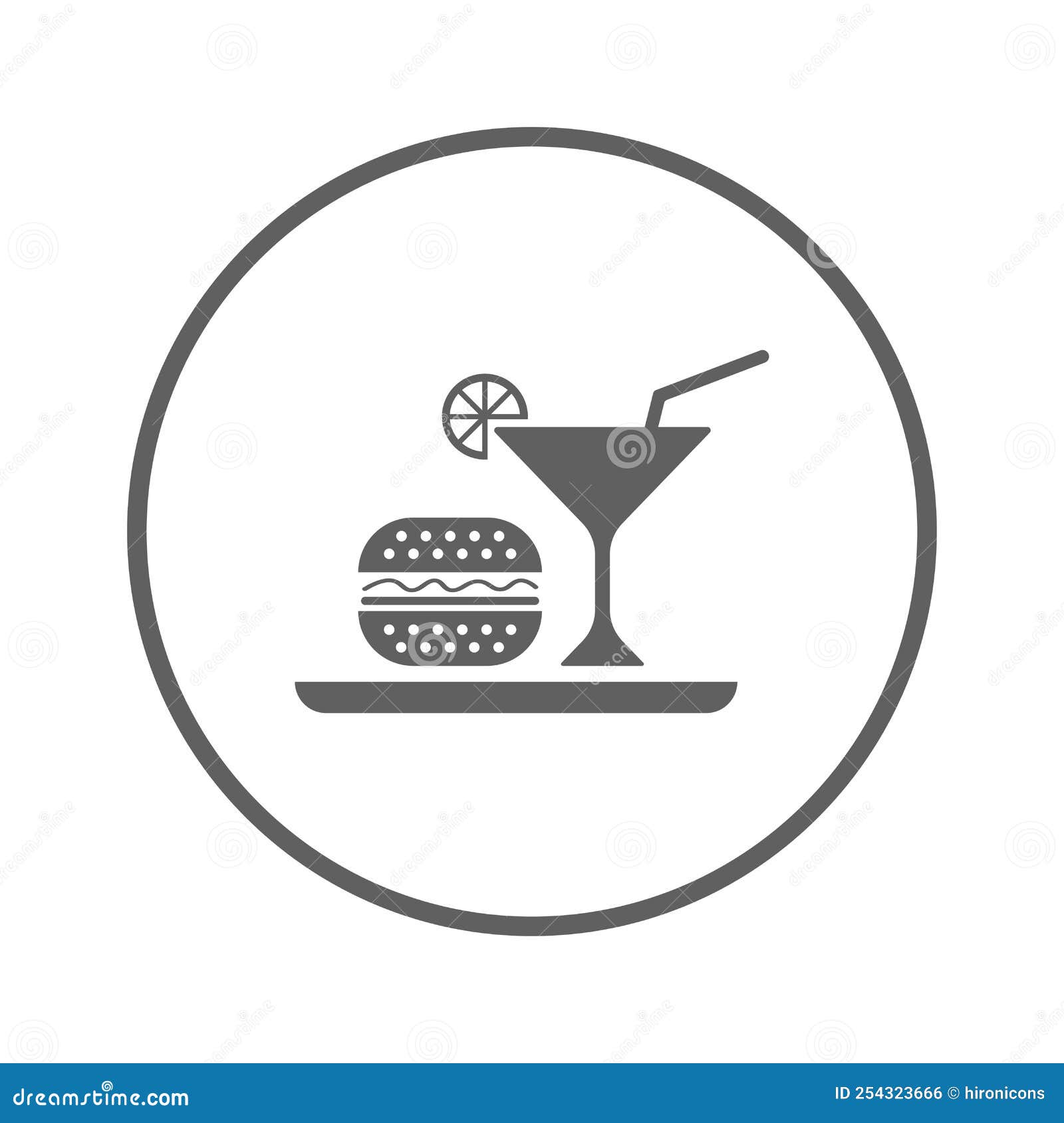 Drink, Food, Beverage Icon. Gray Vector Graphics Stock Vector ...