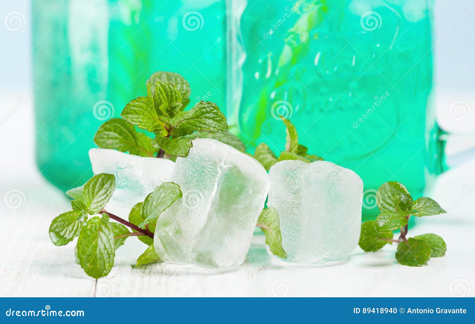 Drink fresh mint with ice. stock photo. Image of drink - 89418940