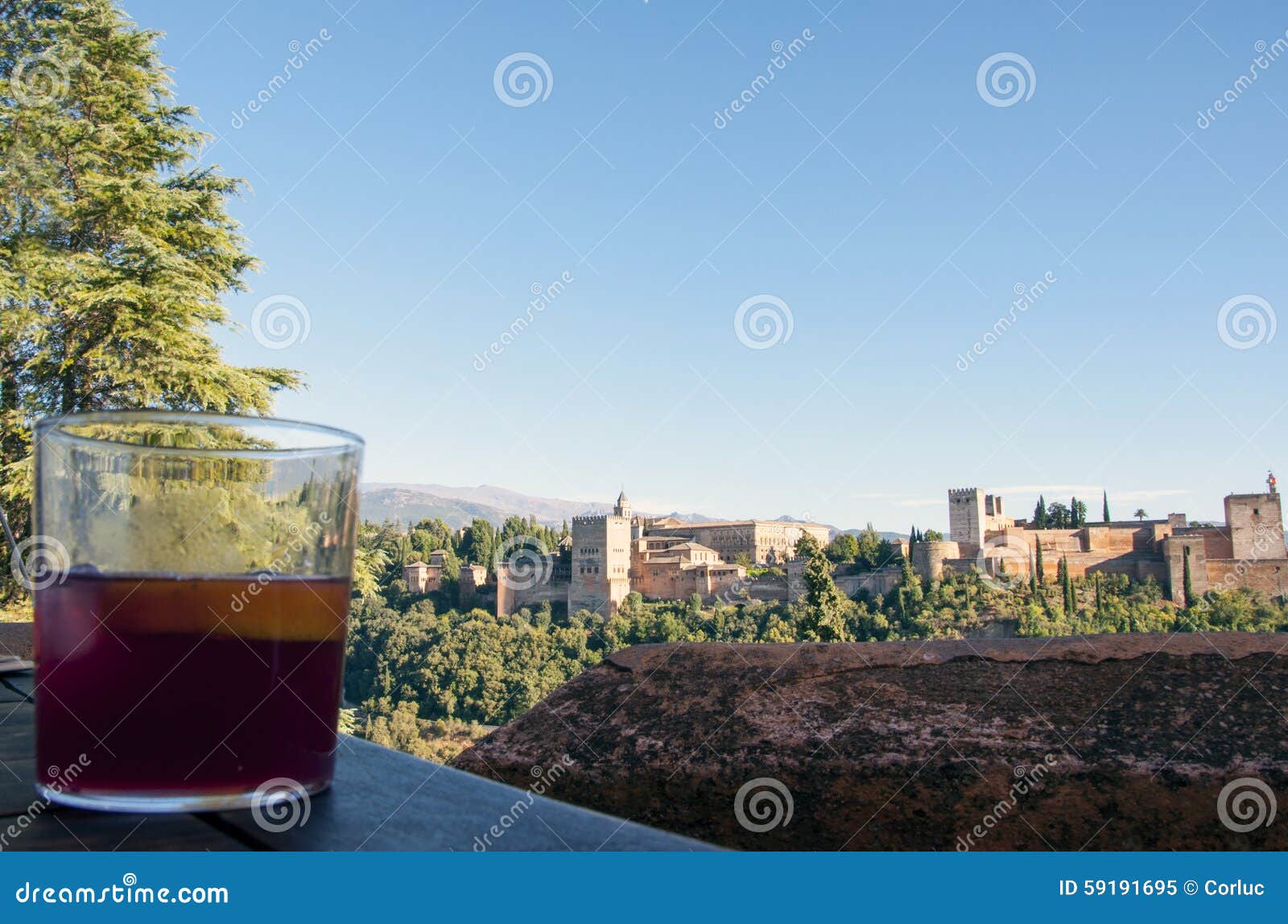 Drink in Front of the Alhambra Palace Stock Image - Image of ...