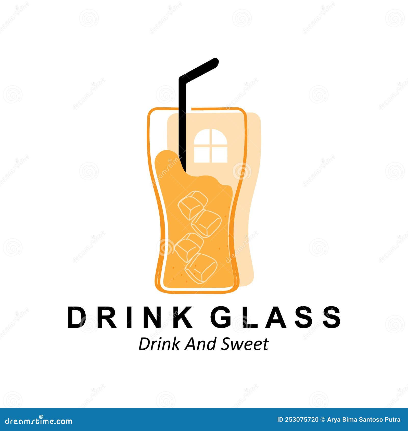 Drink Glass Logo Design, Vector Icon Illustration of Juice, Wine, and ...