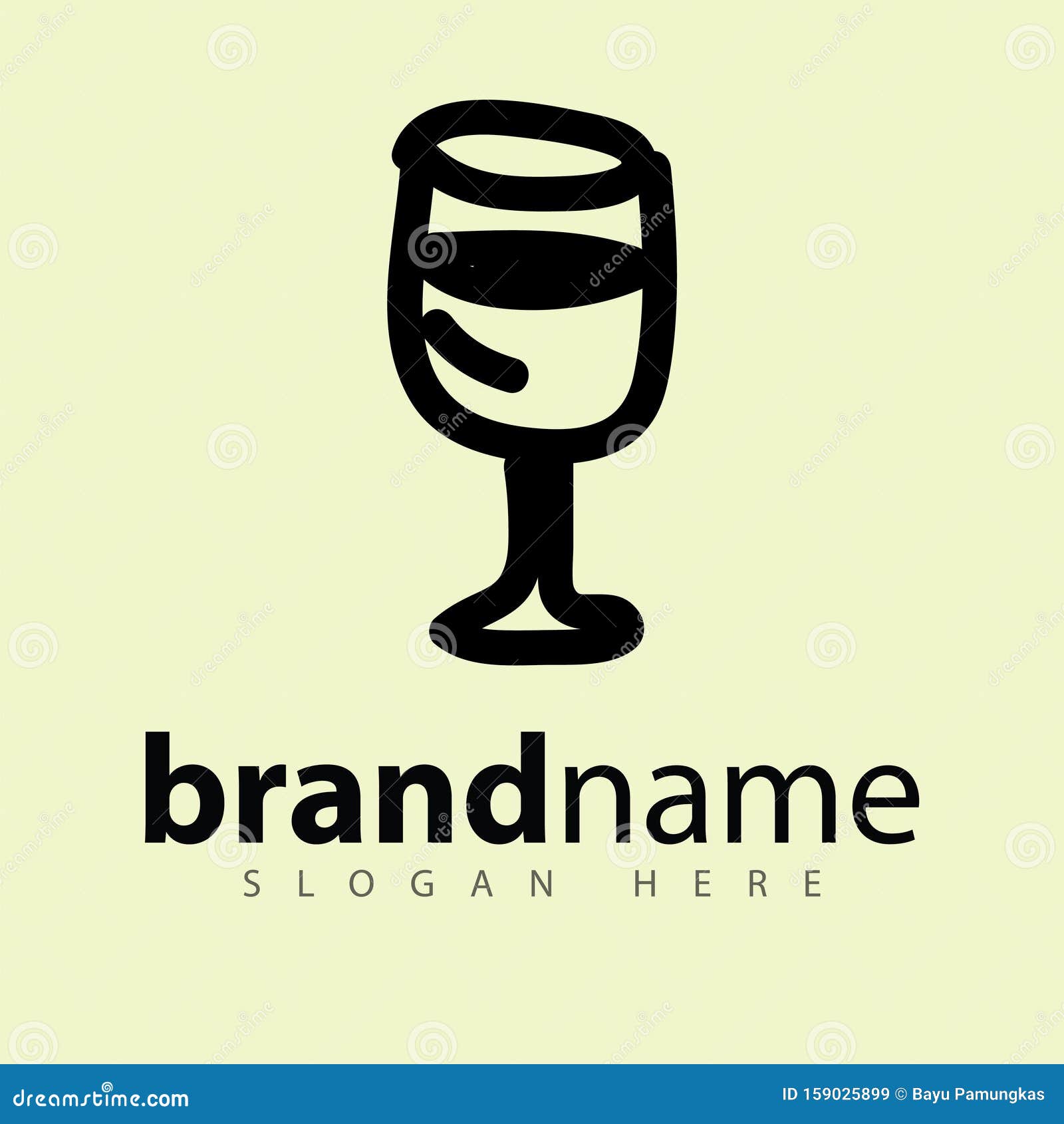Drink Glass Logo Logo stock vector. Illustration of goblet - 159025899