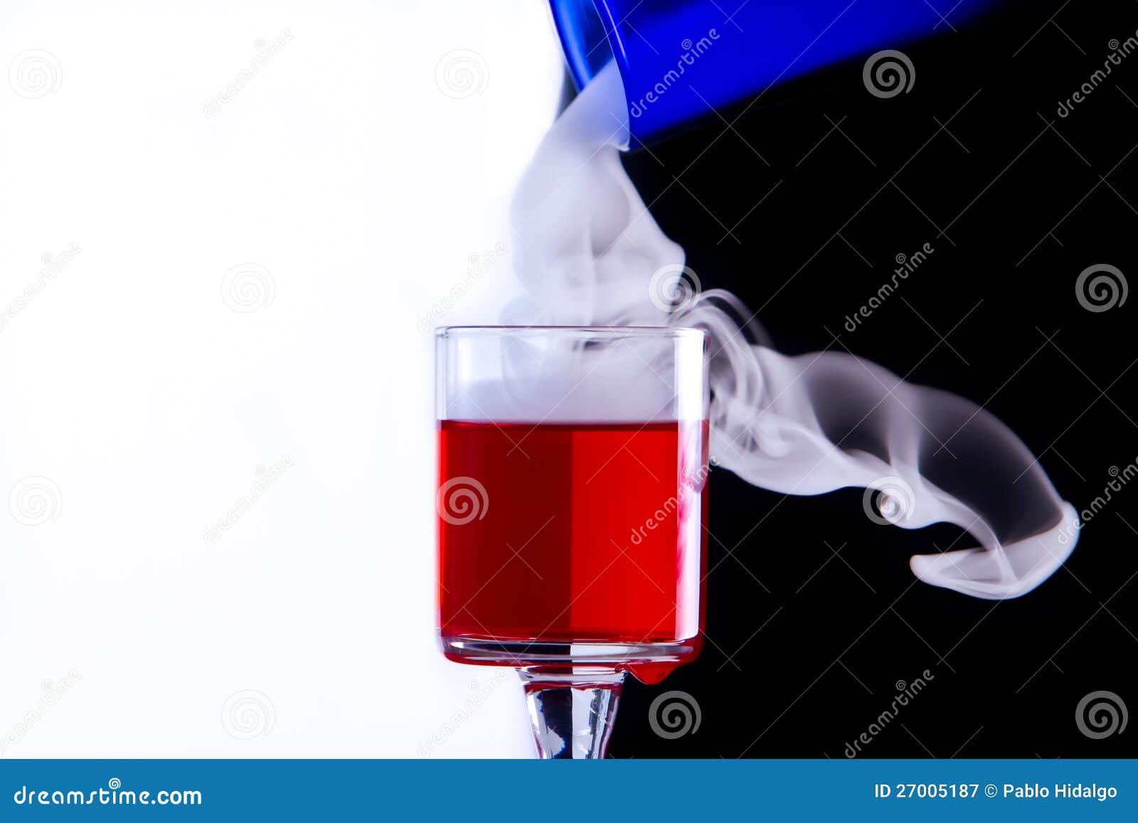 Drink in Glass with Smoke Pouring on Top Stock Image - Image of carbon ...