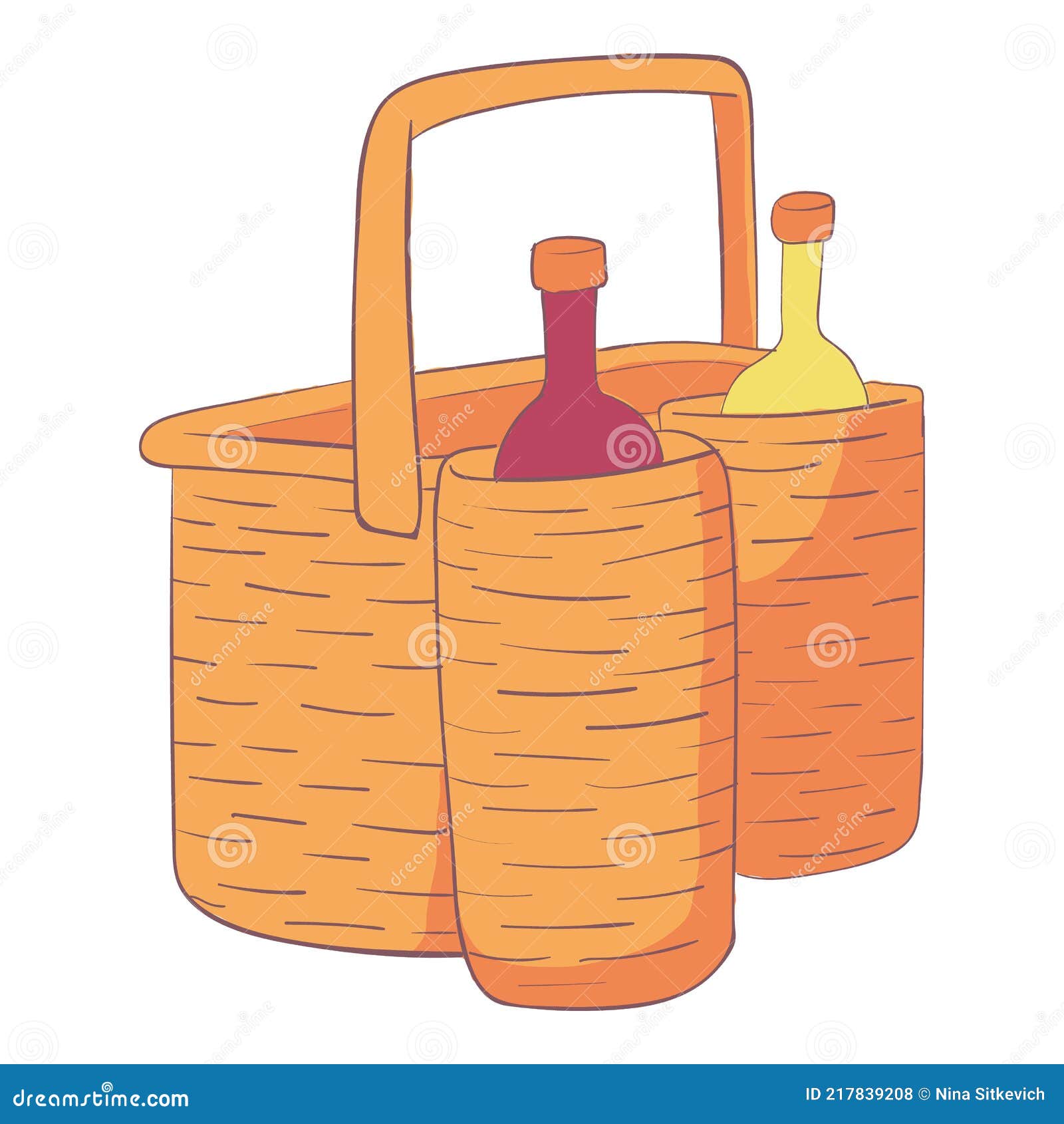 Drink Hamper Icon, Cartoon and Flat Style Stock Vector - Illustration ...