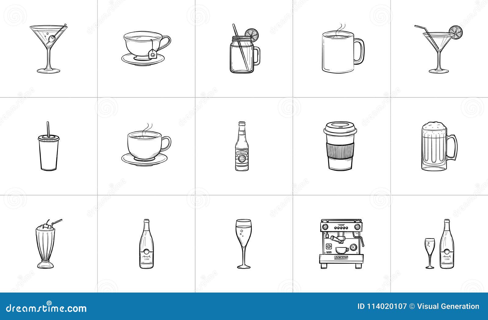 Drink Hand Drawn Sketch Icon Set. Stock Vector - Illustration of ... Drink Hand Drawn Sketch Icon Set. Stock Vector - Illustration of ...