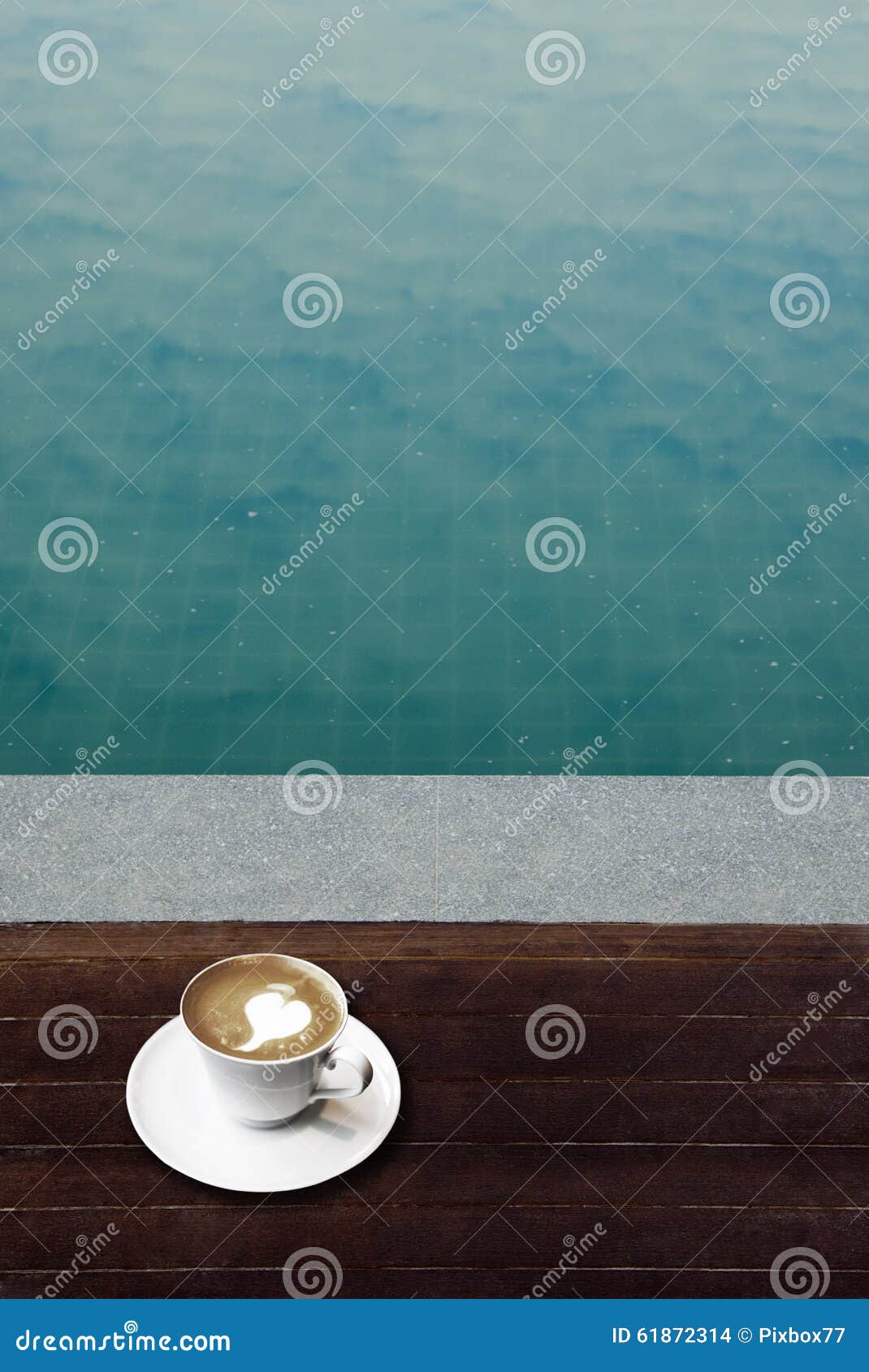 Drink Hot Coffee beside Swimming Pool Stock Photo - Image of deck ...