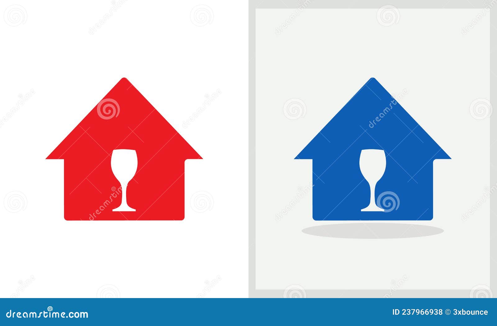 Drink House Logo Design. Home Logo with Wine Glass Concept Vector Stock ...
