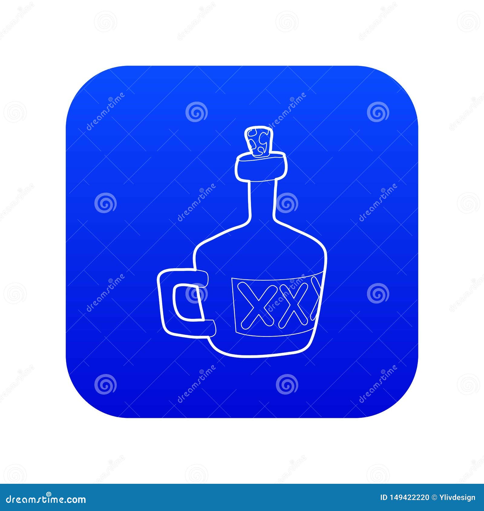 Drink icon blue vector stock vector. Illustration of icon - 149422220