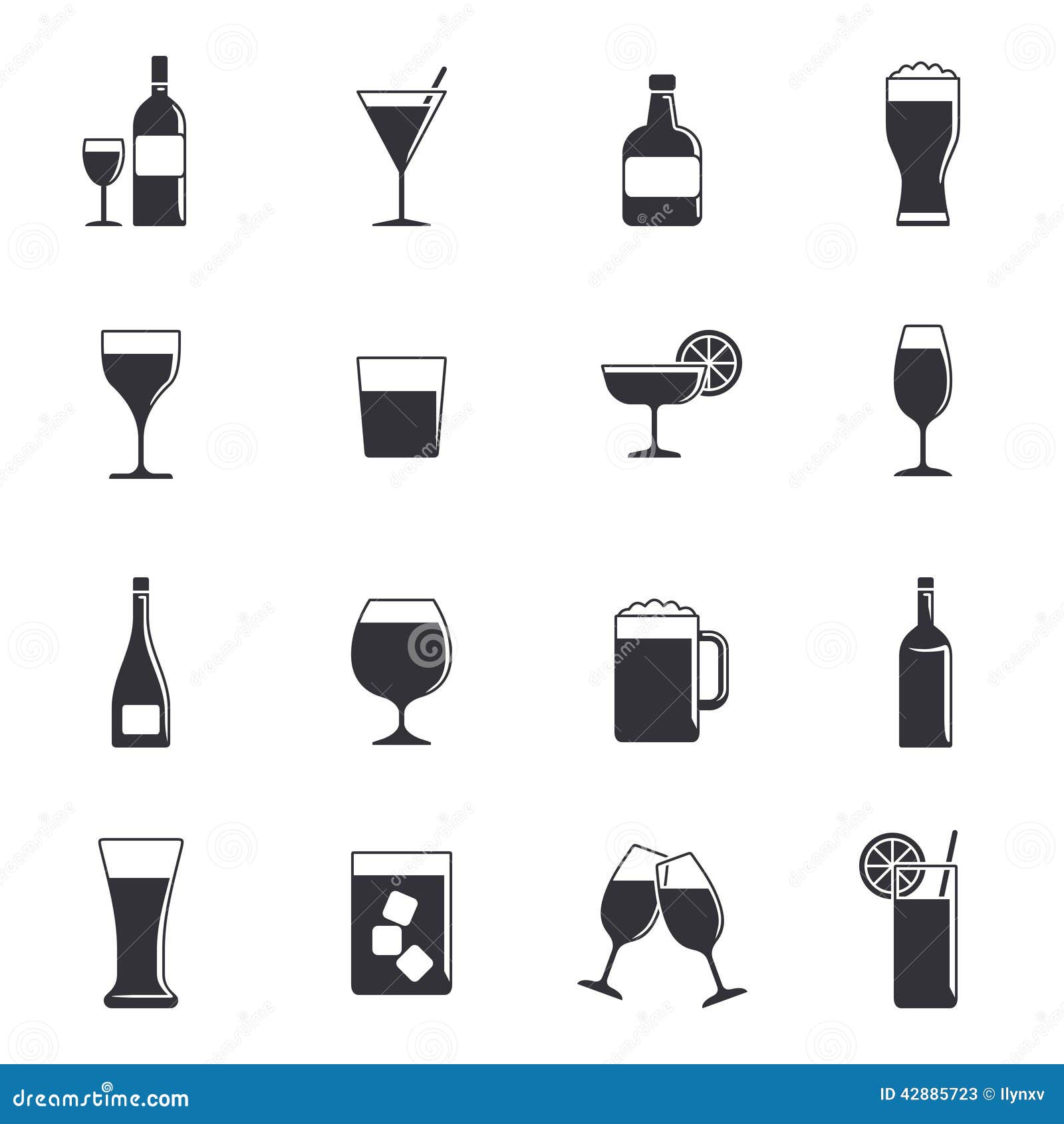 Drink icons stock vector. Illustration of drawing, drinks - 42885723