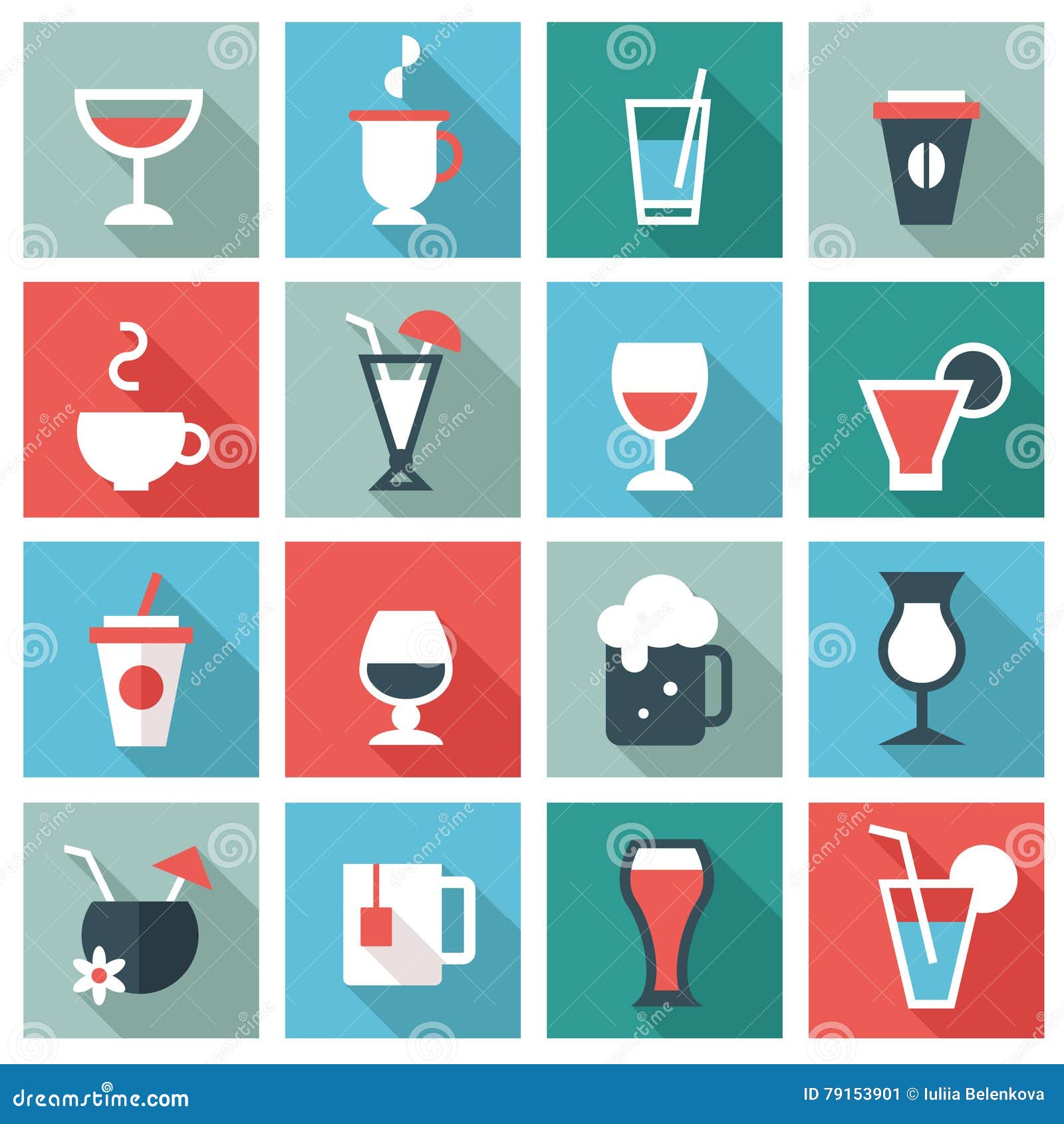 Drink icons stock vector. Illustration of utensil, full - 79153901