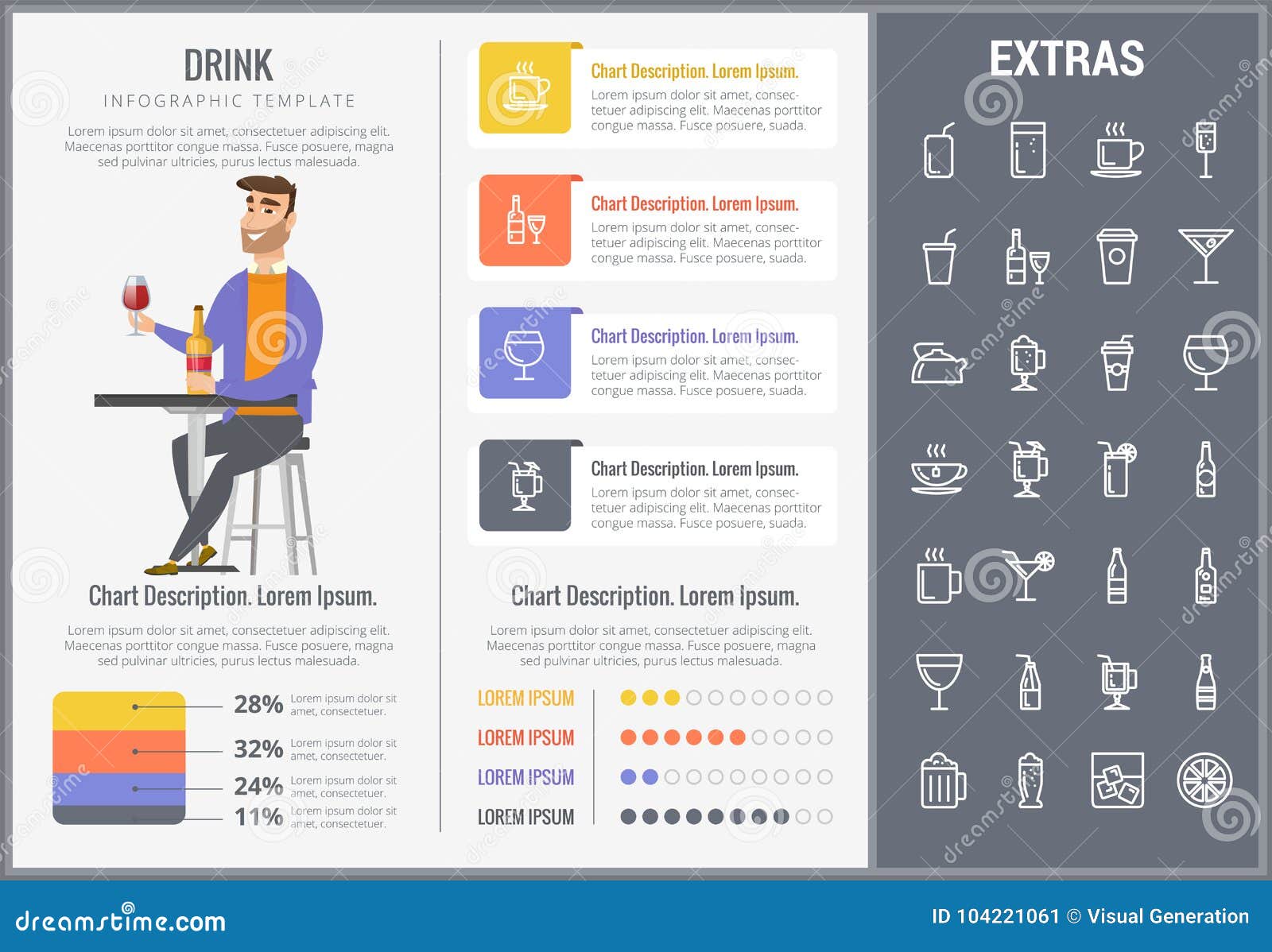 Drink Infographic Template, Elements and Icons. Stock Vector ...