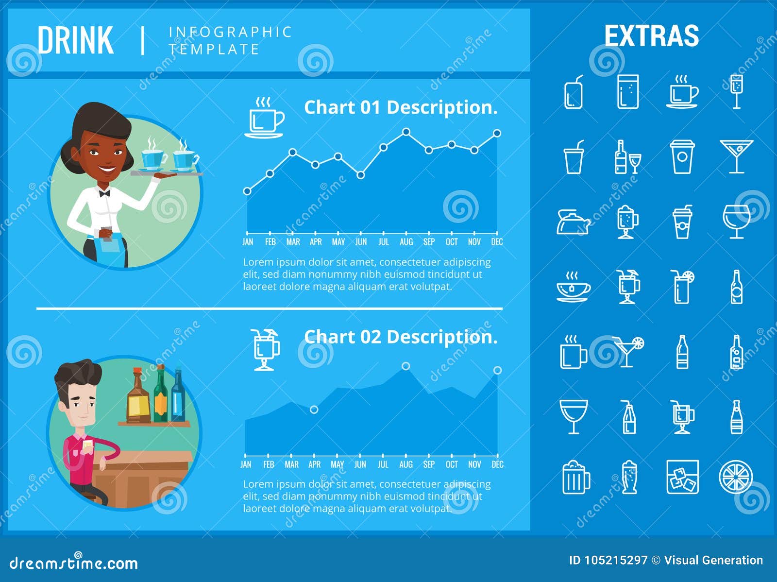 Drink Infographic Template, Elements and Icons. Stock Vector ...