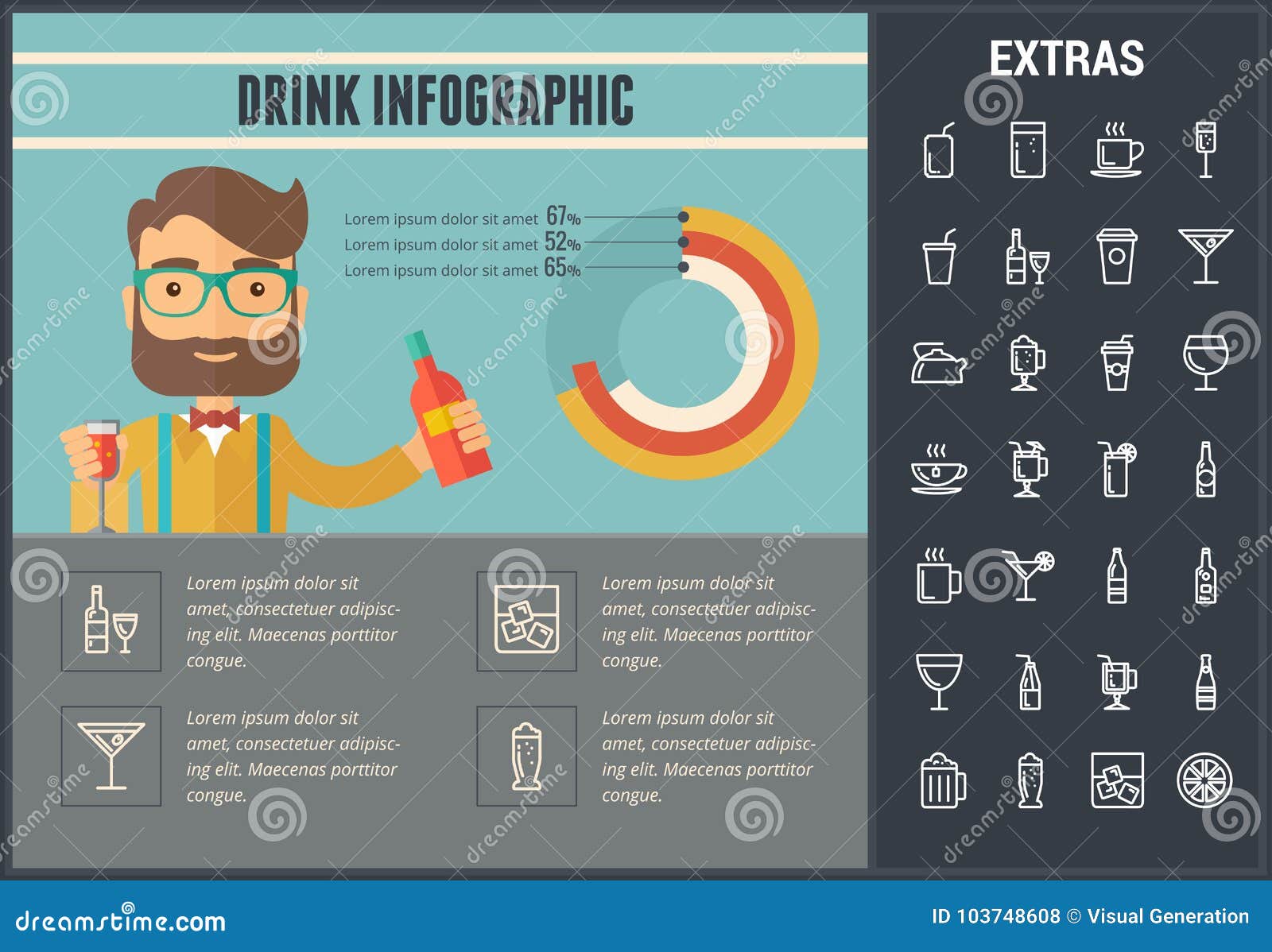 Drink Infographic Template, Elements and Icons. Stock Vector ...
