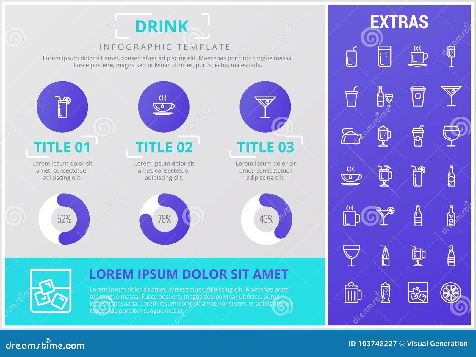 Drink Infographic Template, Elements and Icons. Stock Vector ...