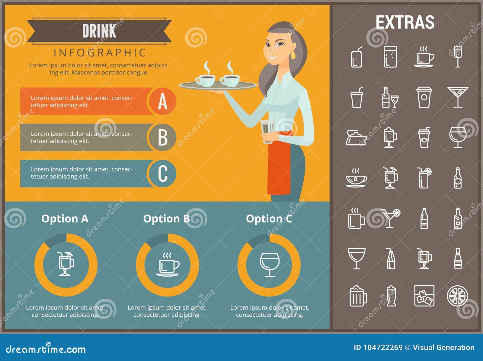 Drink Infographic Template, Elements and Icons. Stock Vector ...
