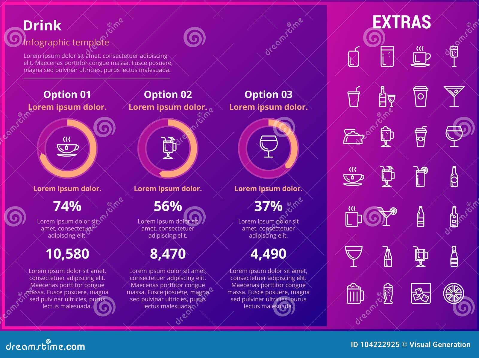 Drink Infographic Template, Elements and Icons. Stock Vector ...