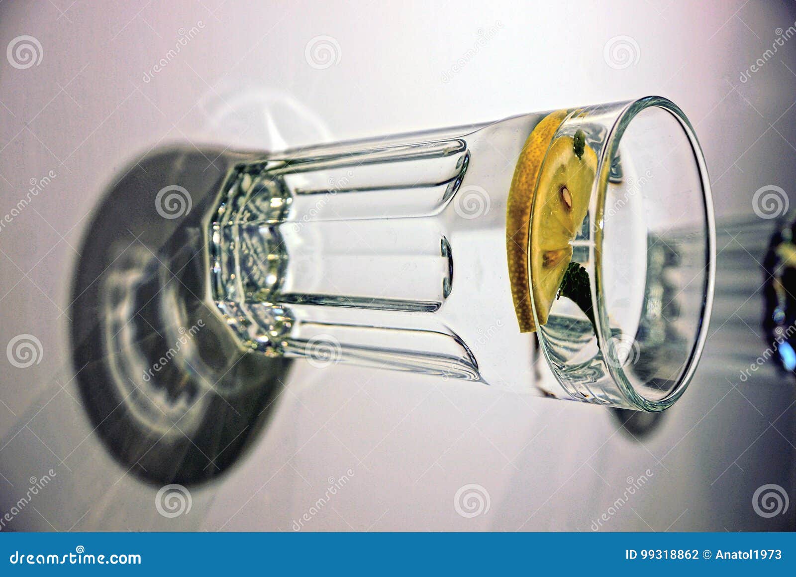 Glass Beaker with Water and a Slice of Lemon Stock Photo - Image of ...