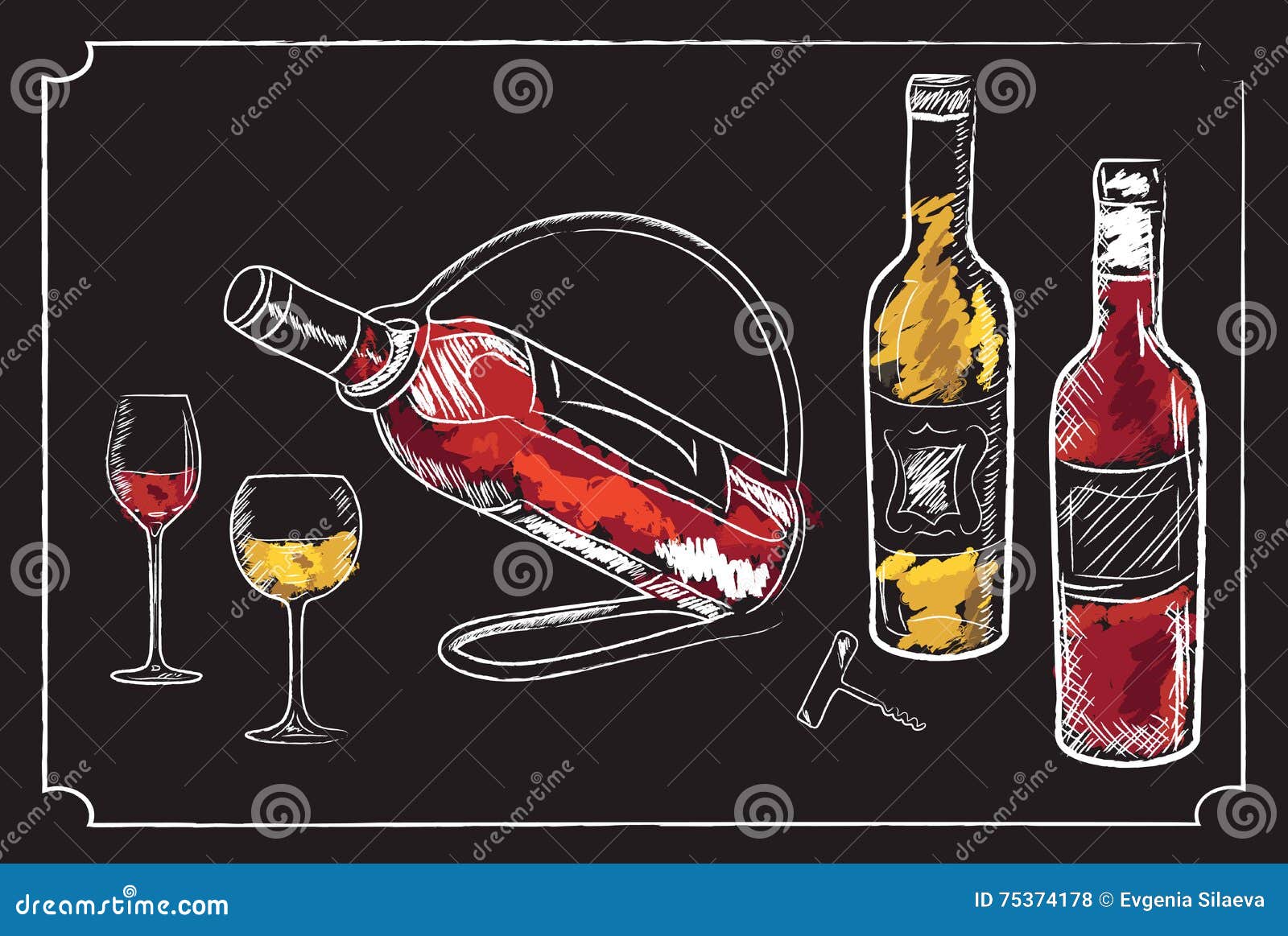 Drink menu elements stock vector. Illustration of hand - 75374178