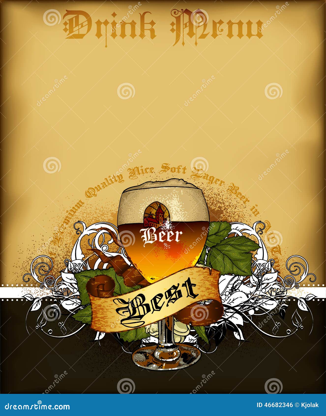 Drink menu stock vector. Illustration of beverage, style - 46682346