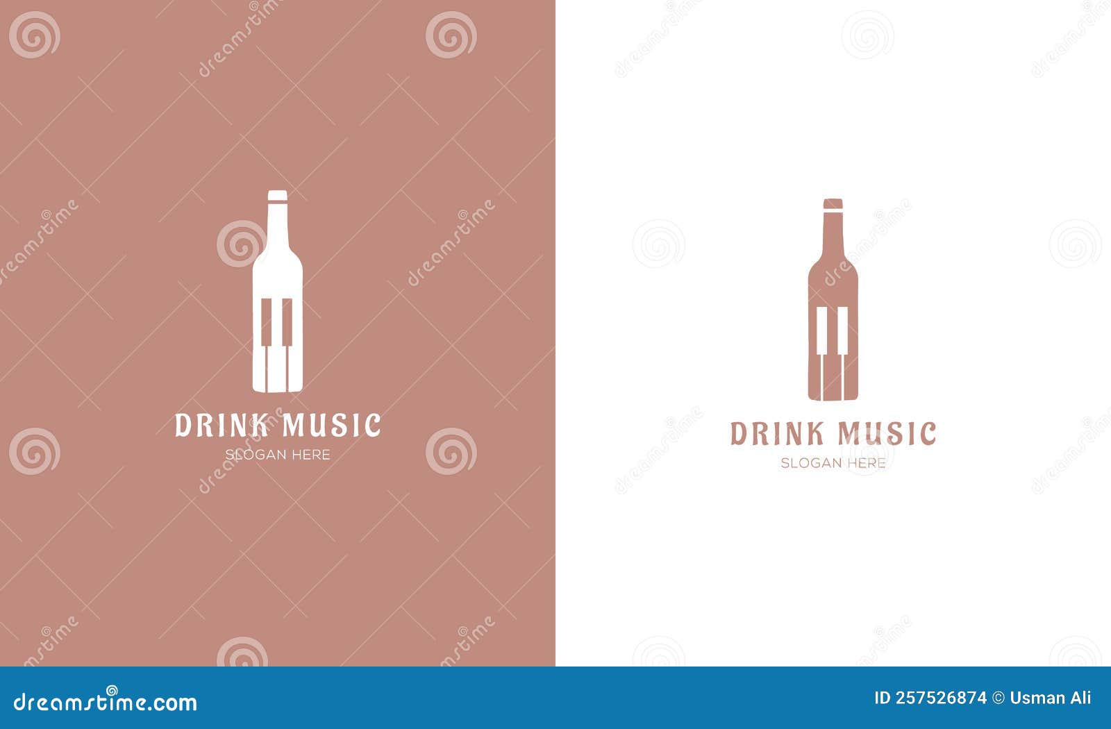 Drink Music Piano Restaurant Logo Design Vector Template Stock ...