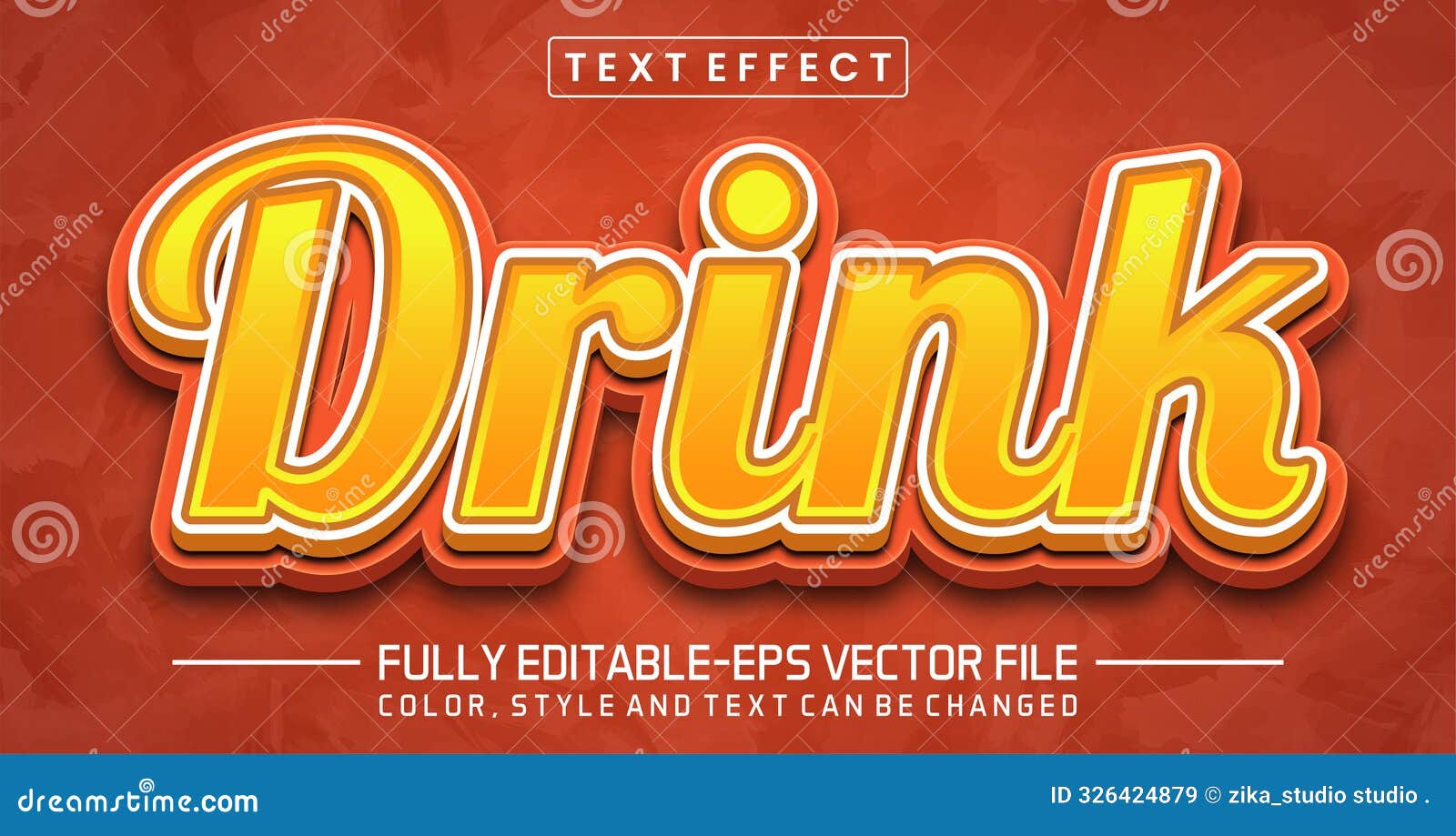 Drink Orange Font Text Effect Editable Stock Illustration ...