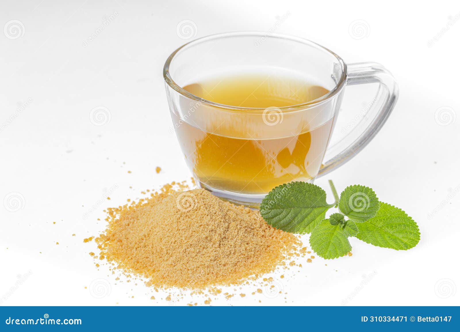 Drink of Piloncillo and Ground Piloncillo, on White Background Stock ...