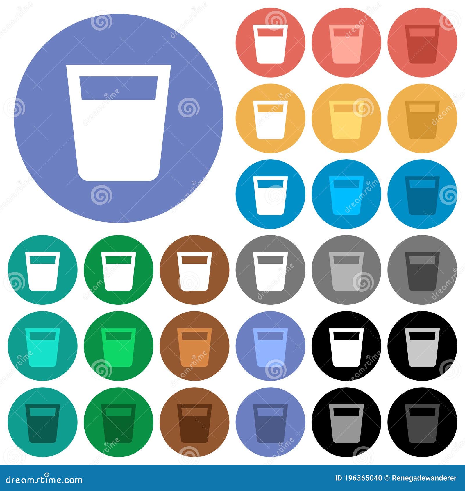 Drink Round Flat Multi Colored Icons Stock Vector - Illustration of ...