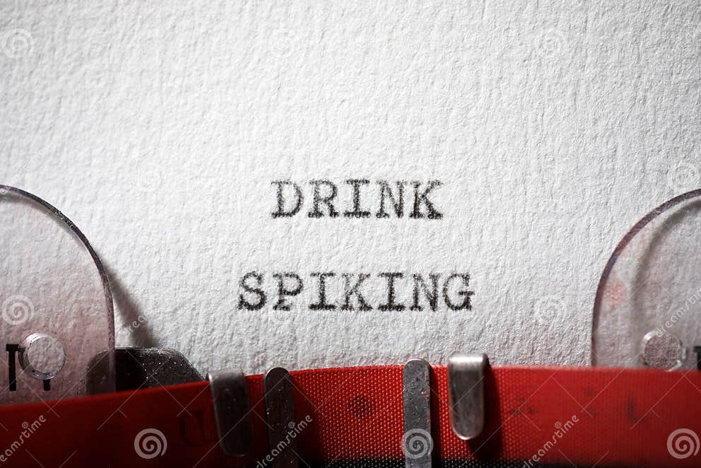 Drink spiking text stock photo. Image of typescript - 282697070