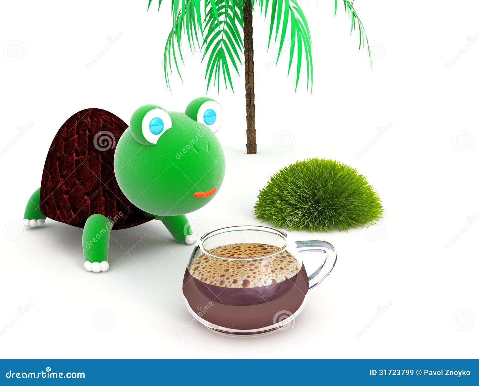 Drink turtle coffee stock illustration. Illustration of tranquil - 31723799