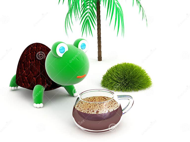 Drink turtle coffee stock illustration. Illustration of tranquil - 31723799