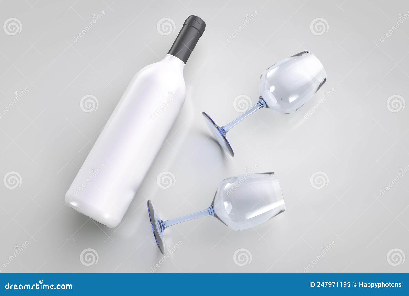 A Drink for Two. Bottle of Wine and Two Glasses Stock Image - Image of ...