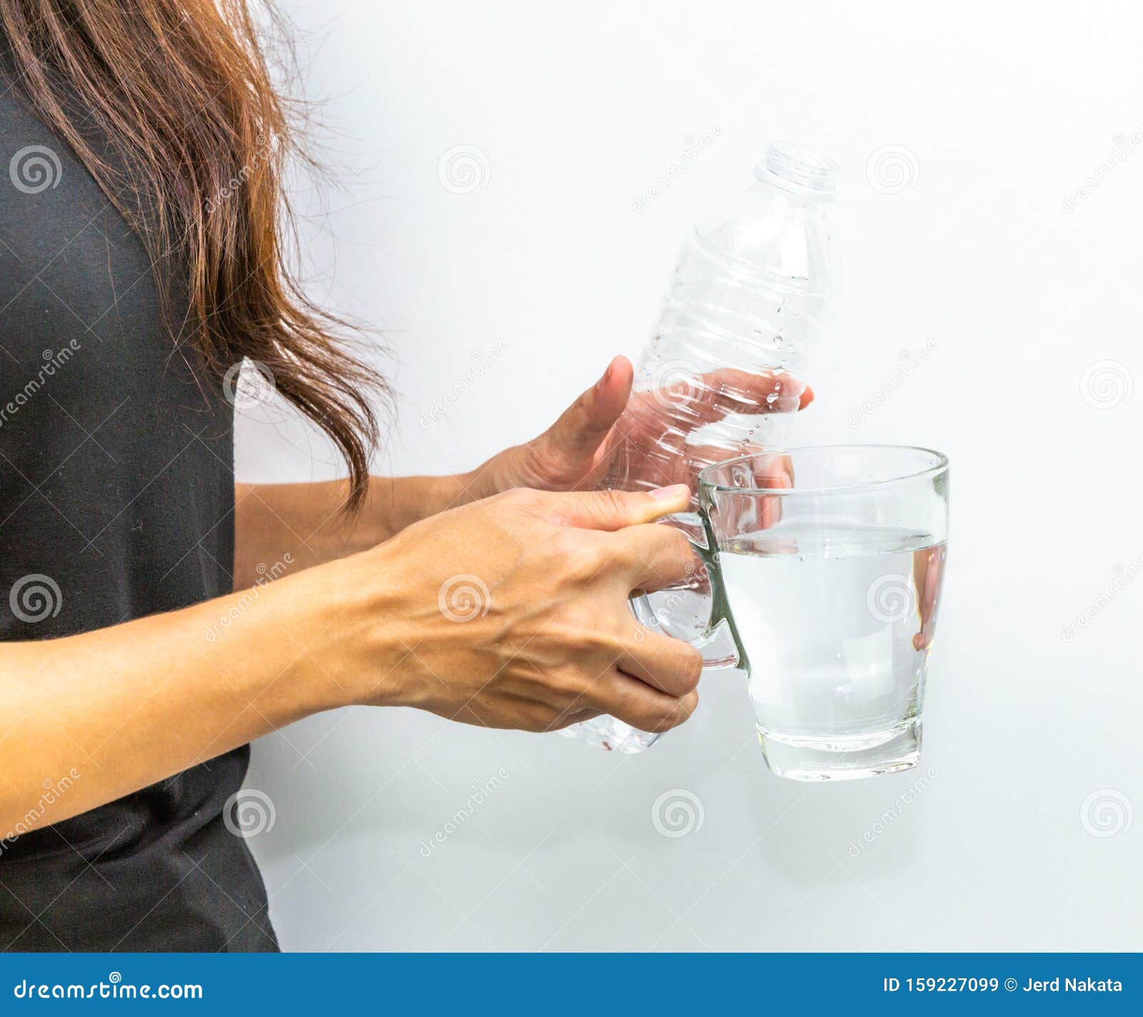 Drink Water Hold Up Isolated on White Background Stock Image - Image of ...
