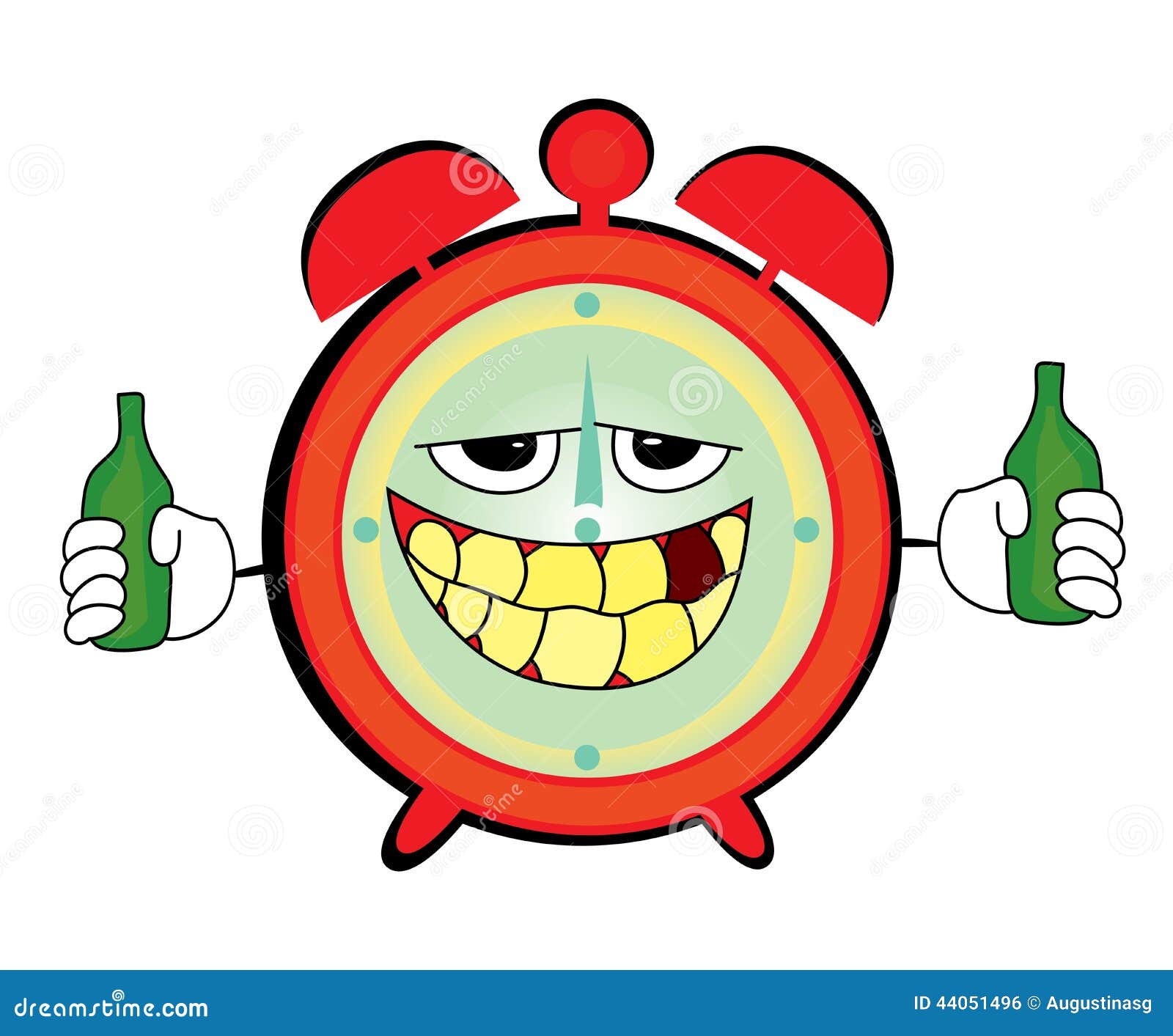 Drinking Alarm Clock Cartoon Stock Illustration - Illustration of ...