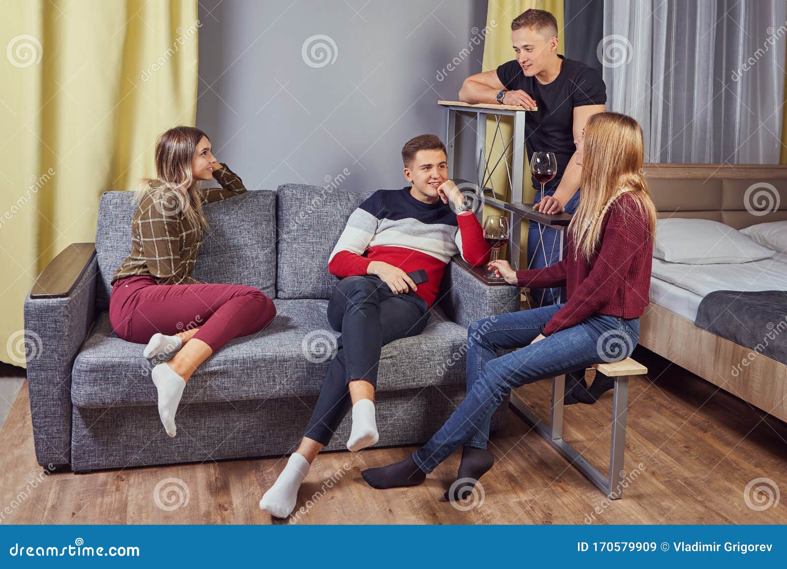 Drinking Alcohol in a Residence Hall of University Stock Image - Image ...