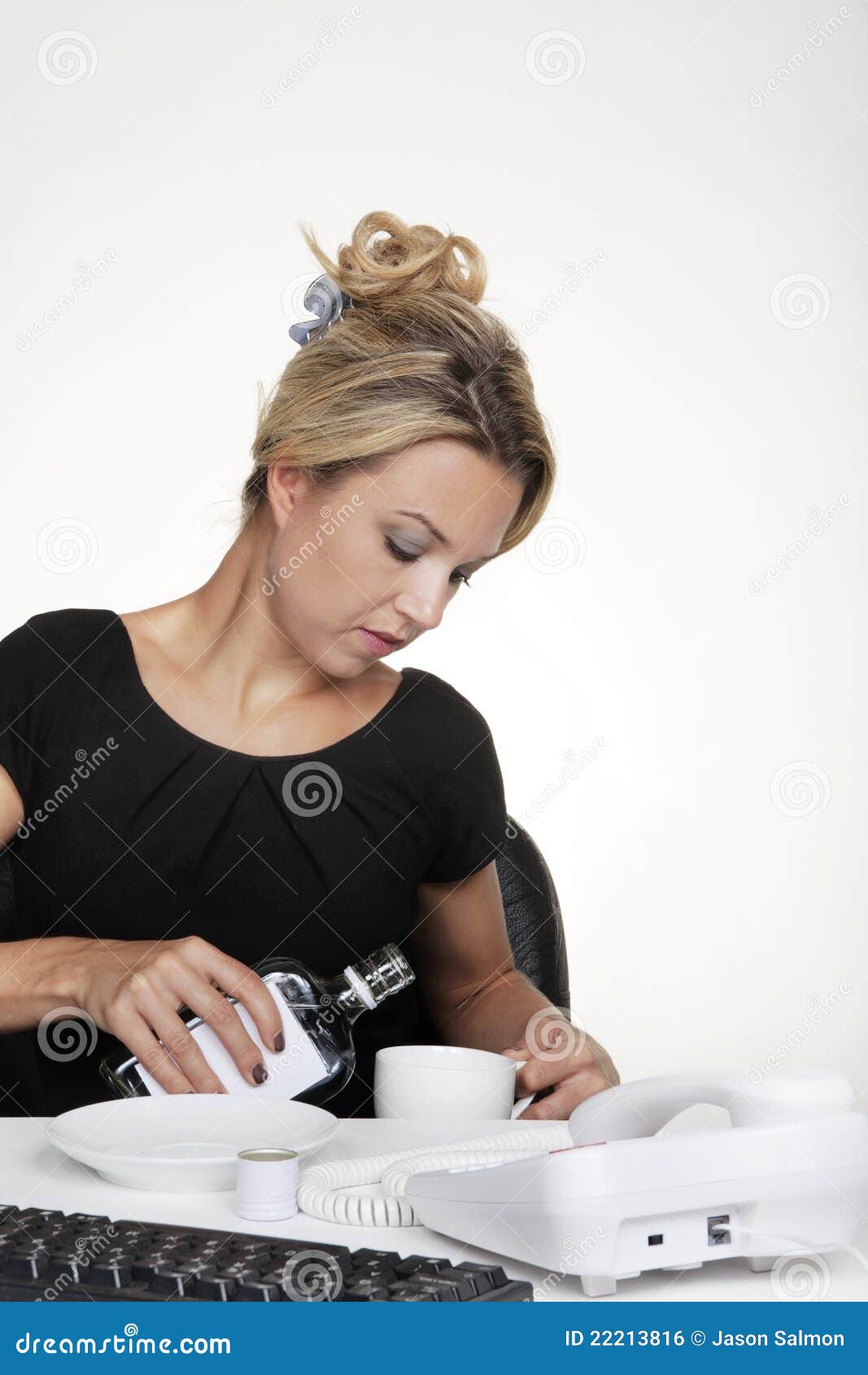 Drinking alcohol at work stock photo. Image of employee - 22213816