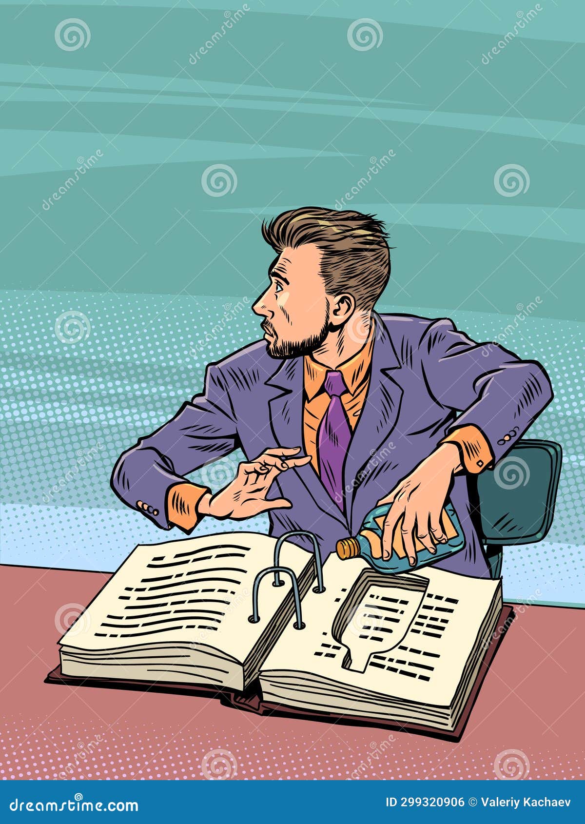 Drinking Alcohol at Work. Hide Your Preferences from Others. a Man in a ...