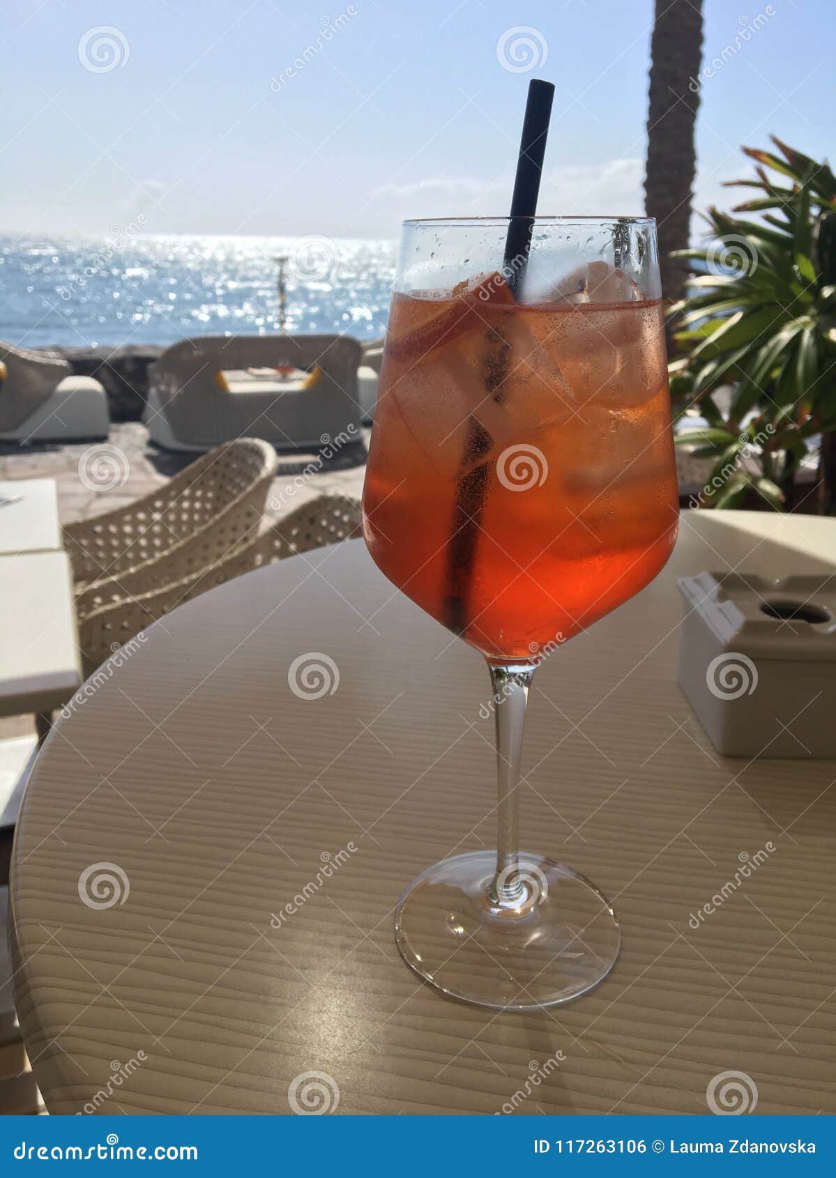 Aperol stock photo. Image of seaview, aperol, drinking - 117263106