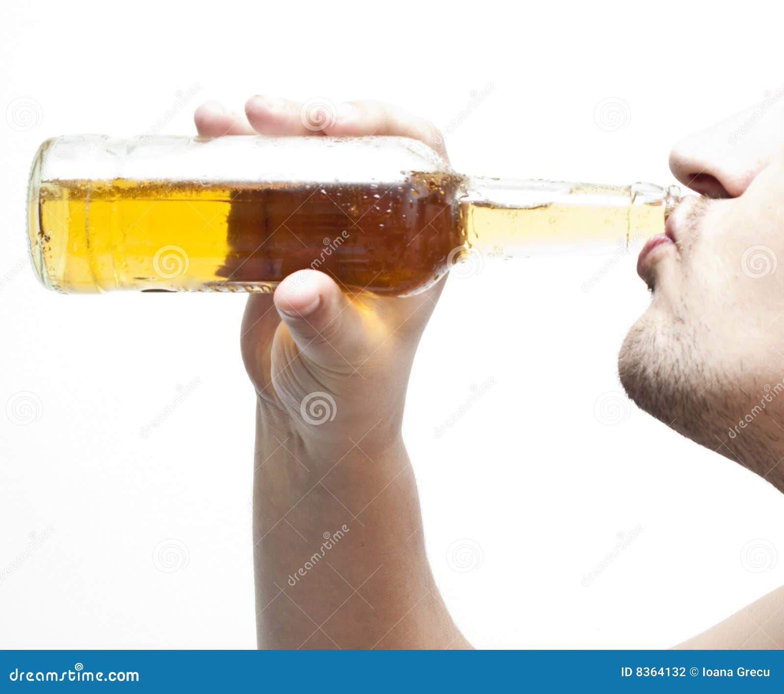 Drinking beer #2 stock photo. Image of closeup, cold, bottle - 8364132