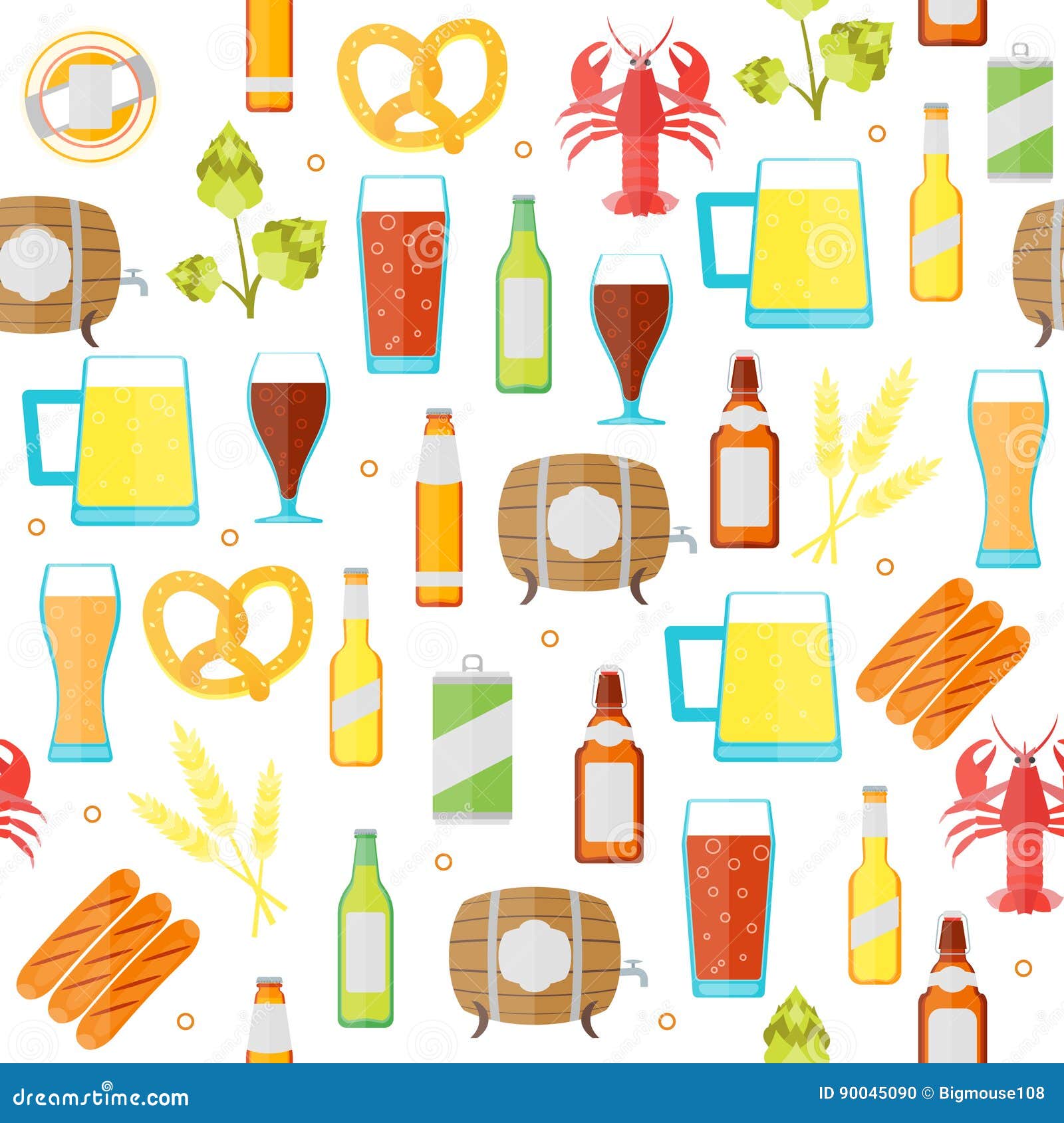 Drinking Beer Background Pattern. Vector Stock Vector - Illustration of ...