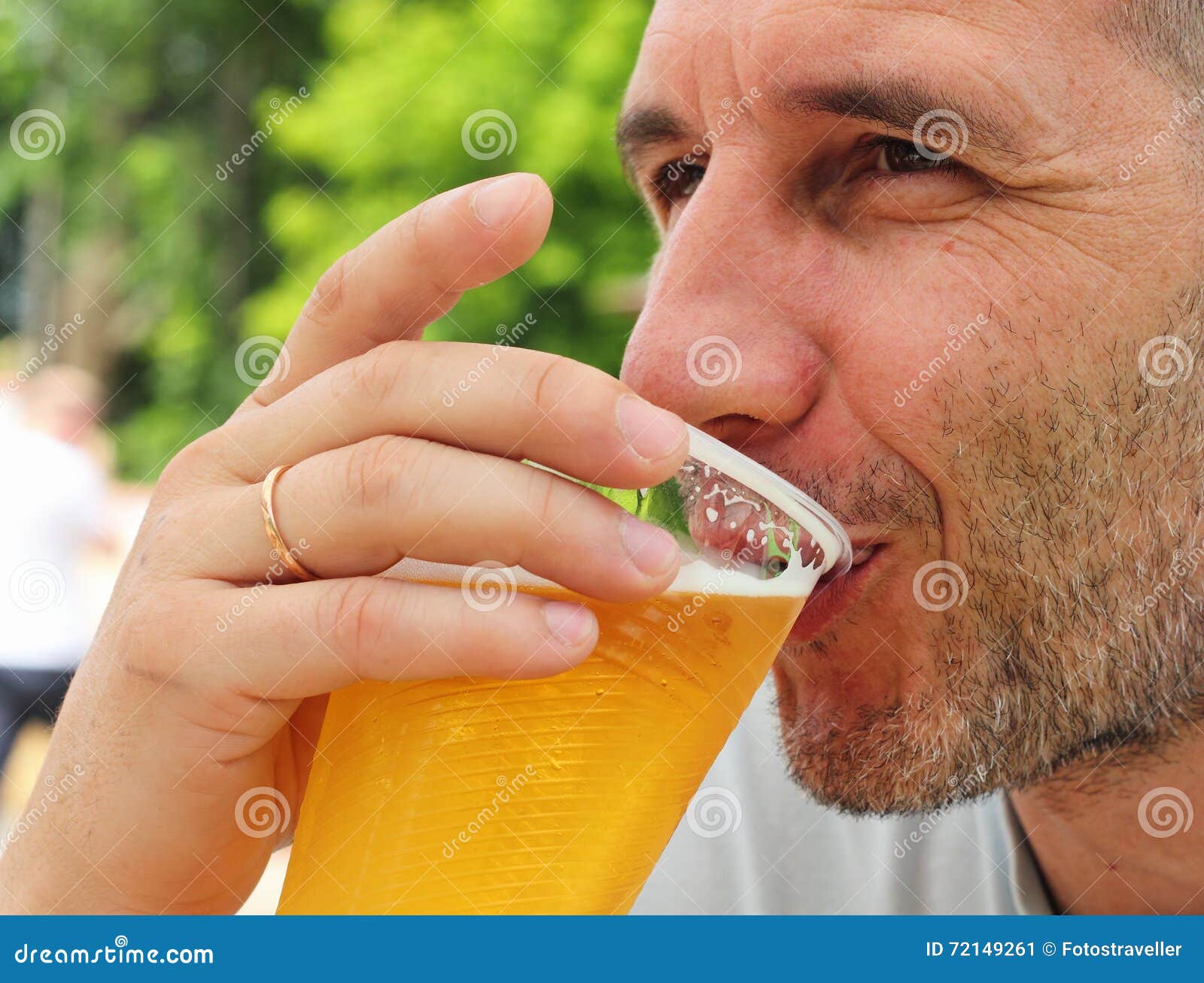 Drinking Beer with Pleasure Stock Image - Image of summer, drink: 72149261
