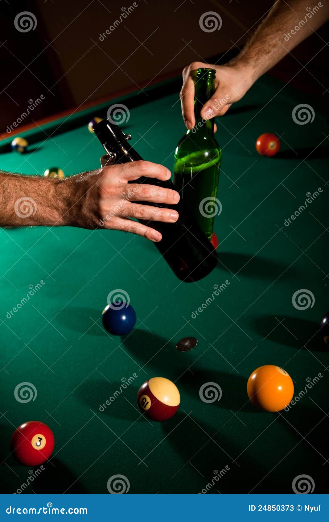 Drinking beer at snooker stock image. Image of close - 24850373