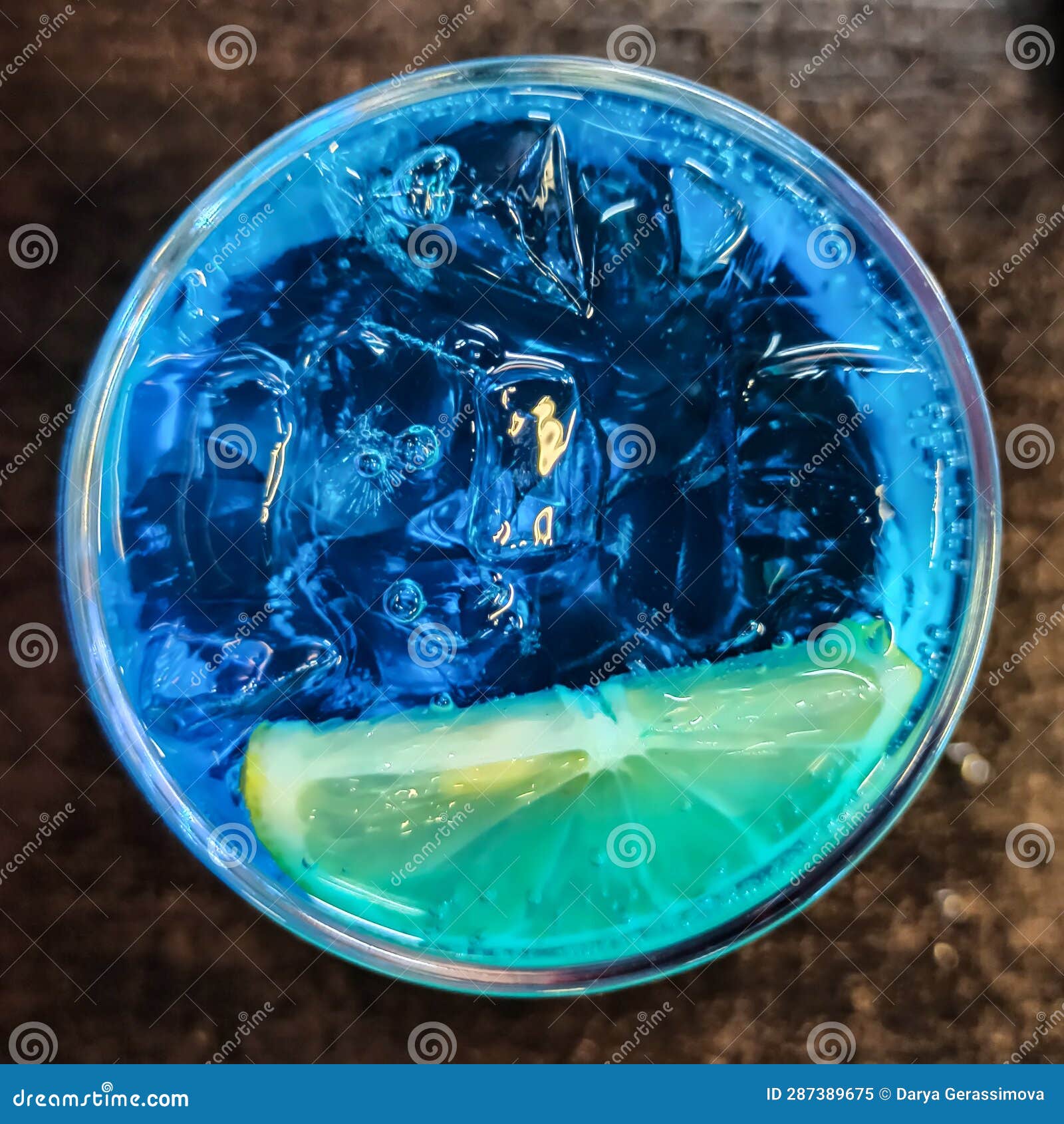 Drinking Blue Cocktail with Lemon Stock Image - Image of cocktail ...