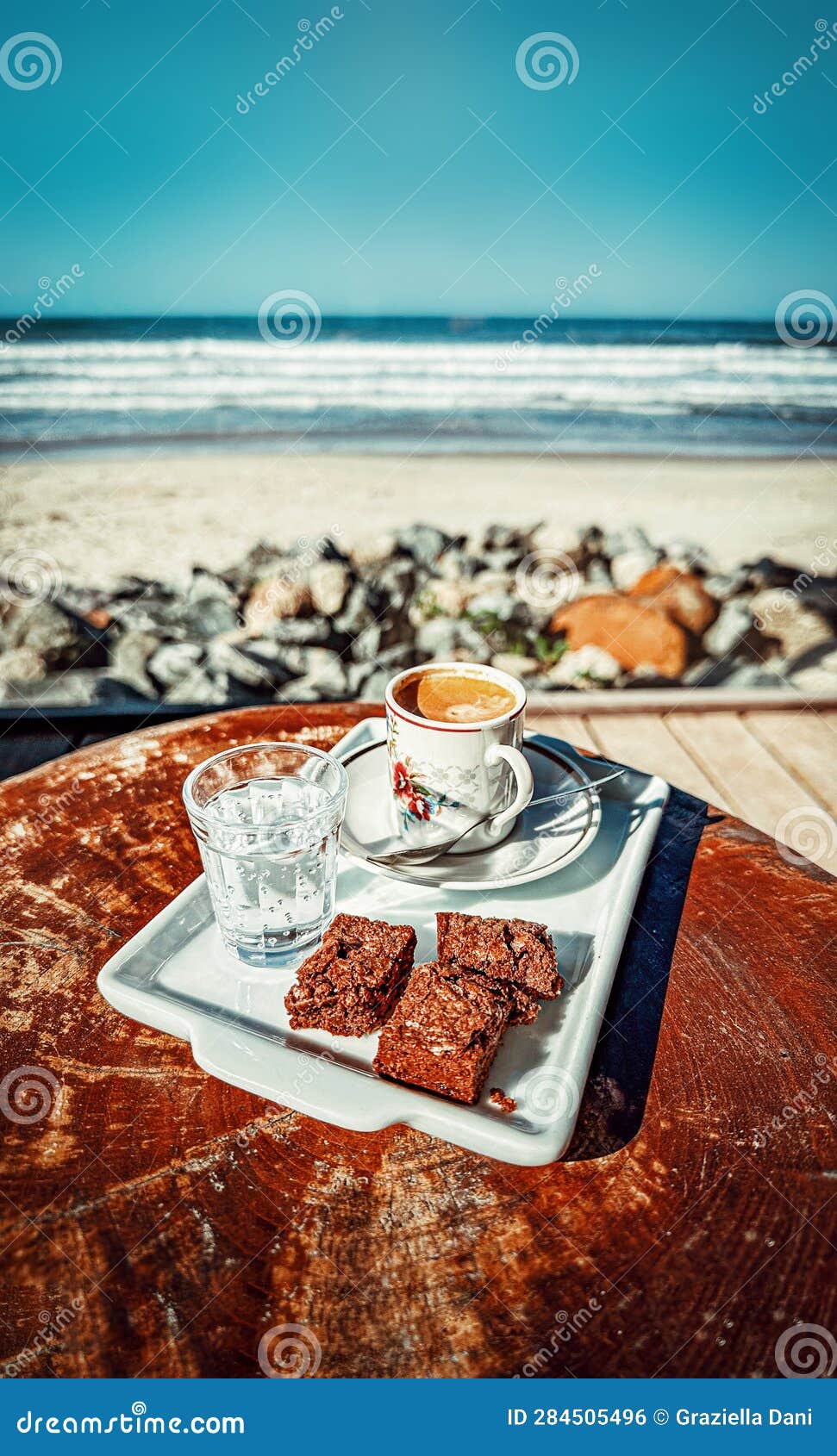 Cafe on the beach stock photo. Image of dessert, brunch - 284505496