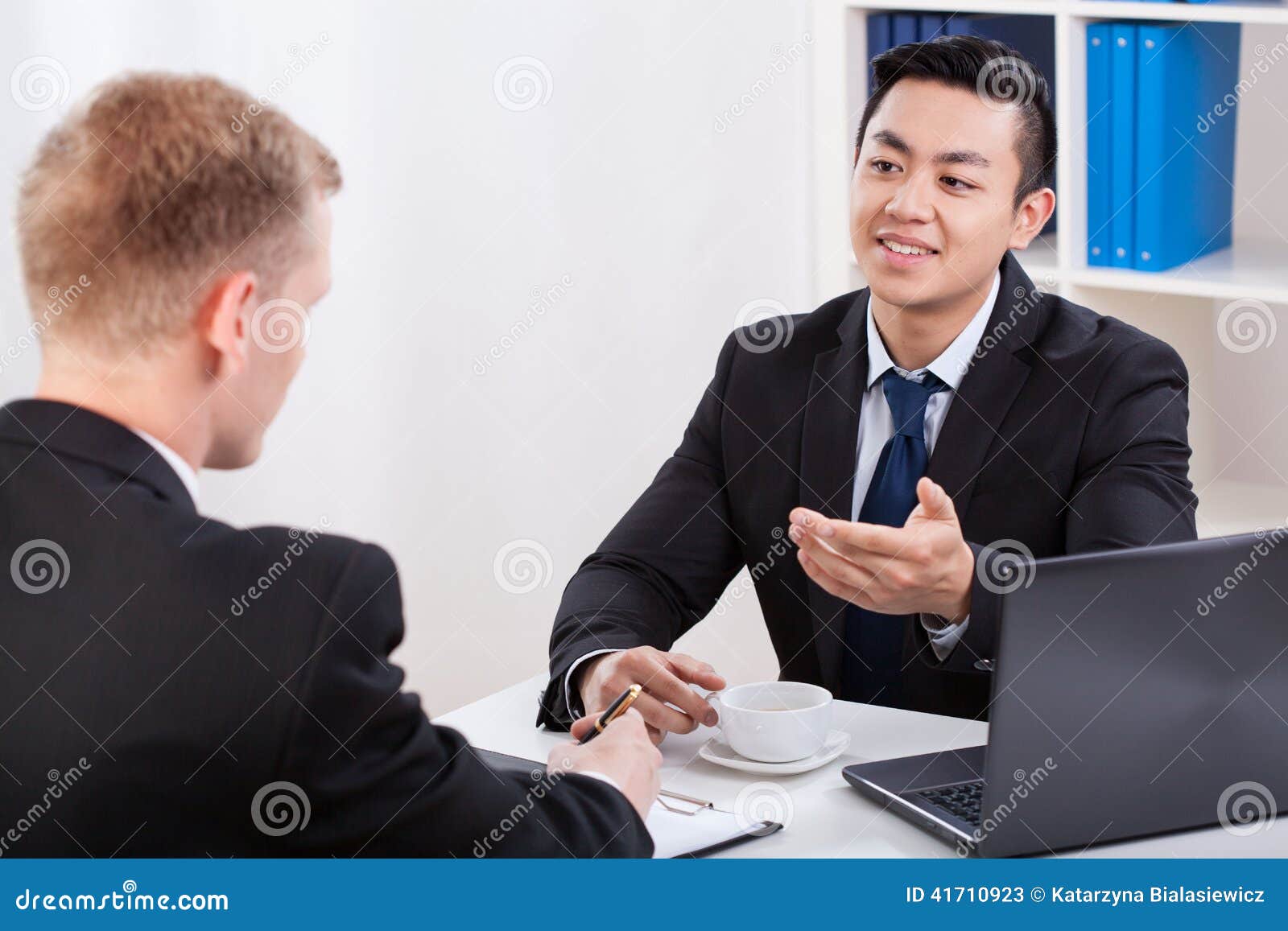 Drinking Coffee on Business Meeting Stock Image - Image of office ...