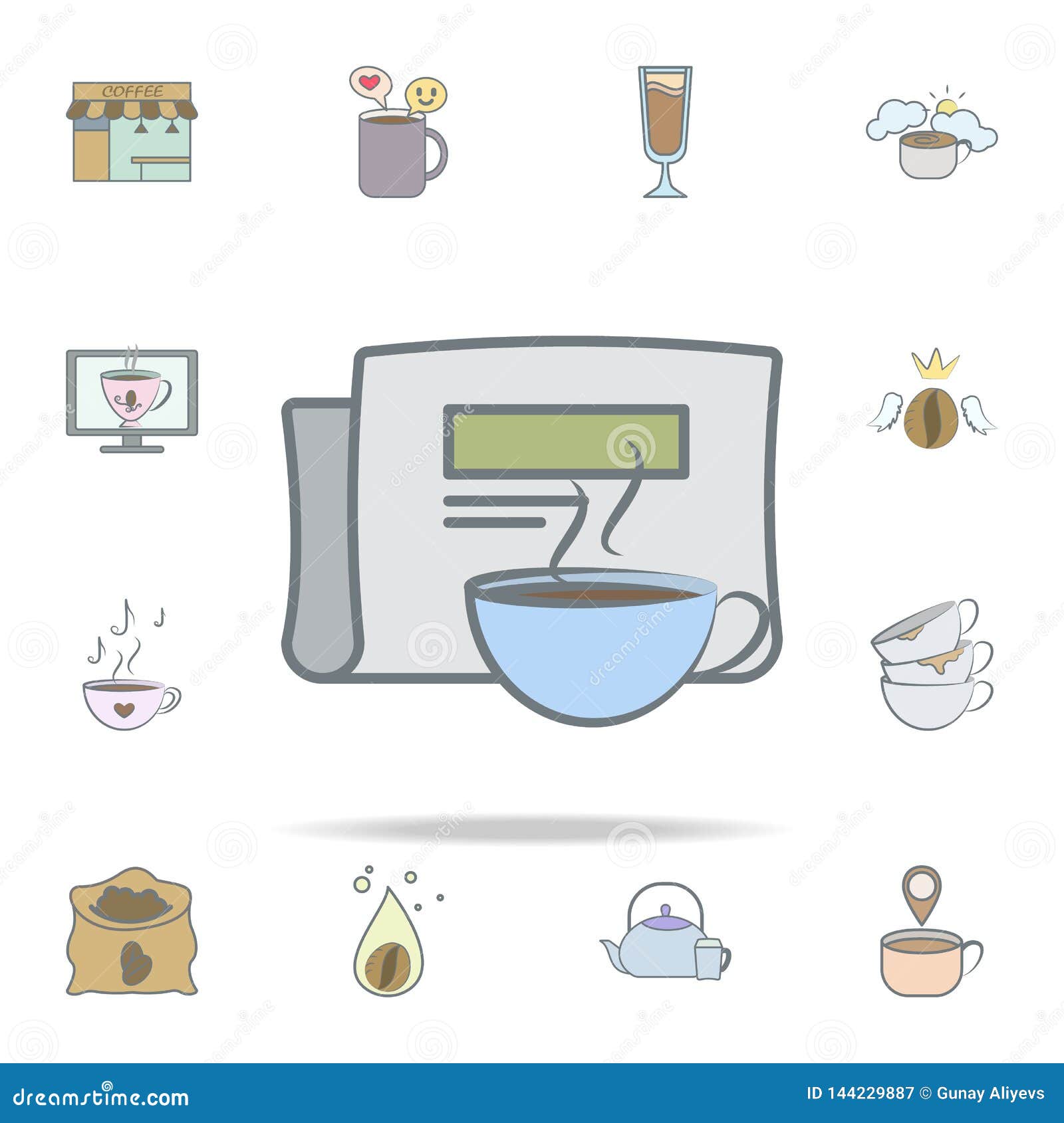 Drinking Coffee with Newspaper Icon. Coffee Icons Universal Set for Web ...