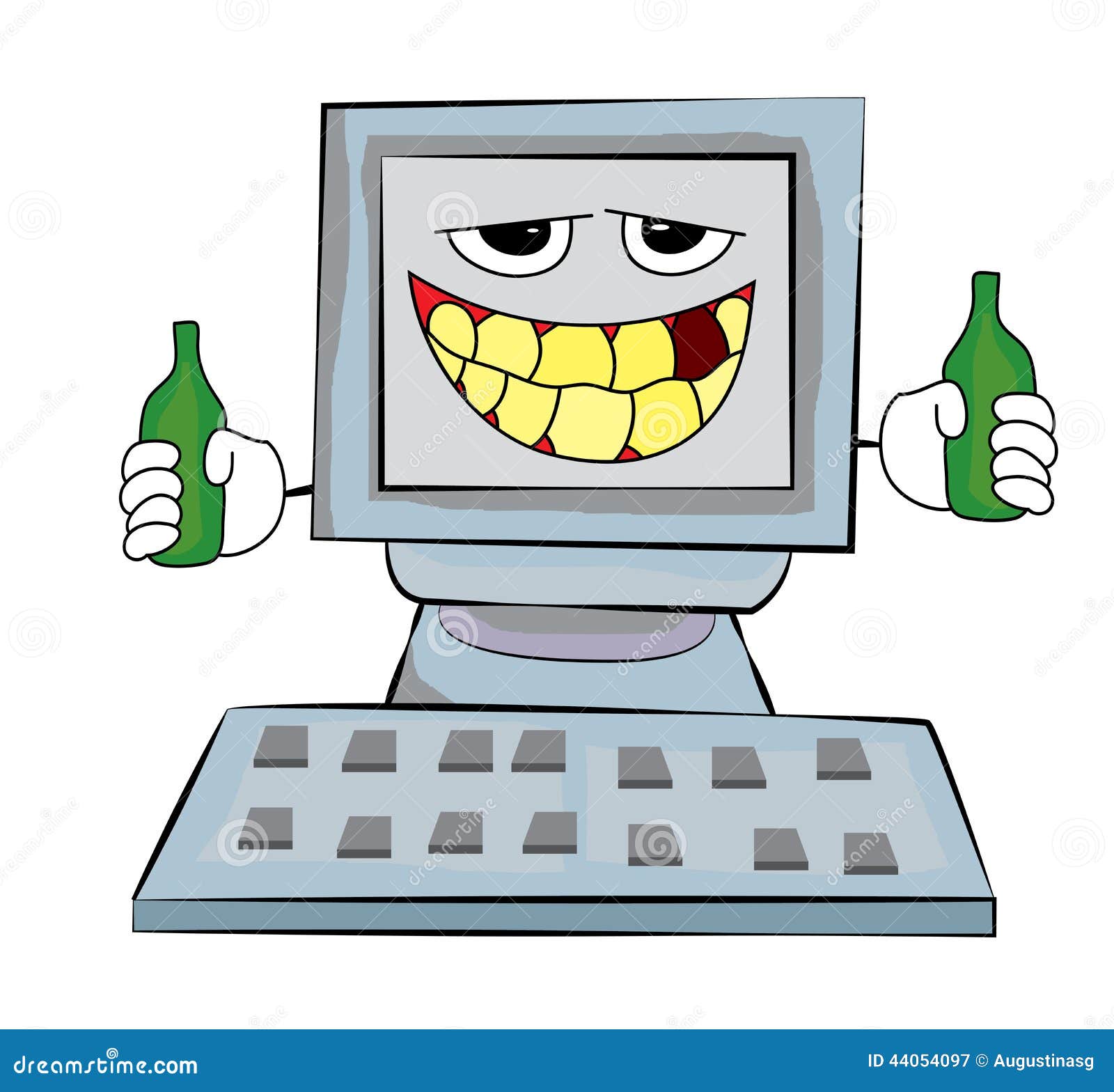 Drinking Computer cartoon stock illustration. Image of computer - 44054097