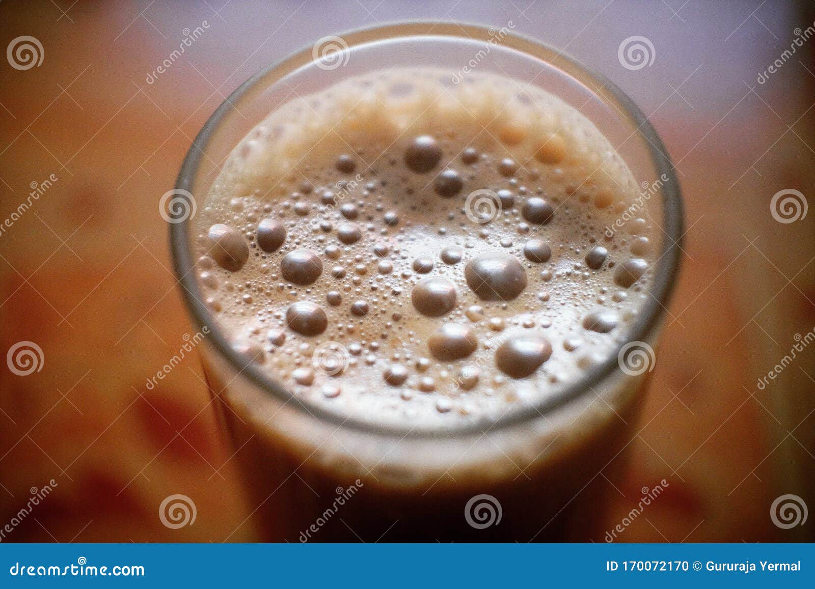 Drinking a Cup of Hot Milk Tea with Full of Bubbles Stock Photo - Image ...