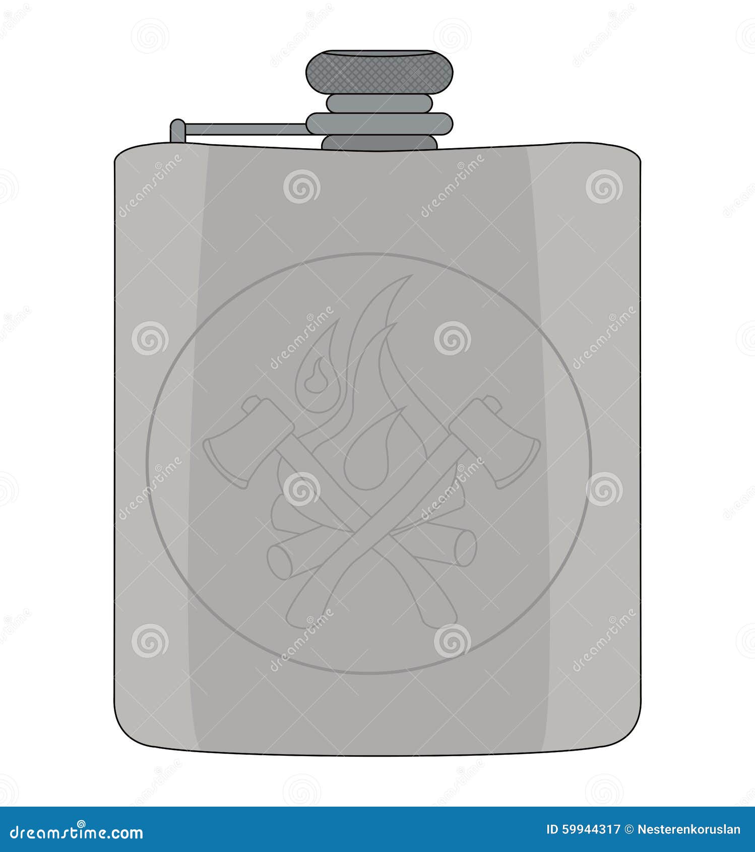 Drinking flask. Color stock vector. Illustration of flask - 59944317