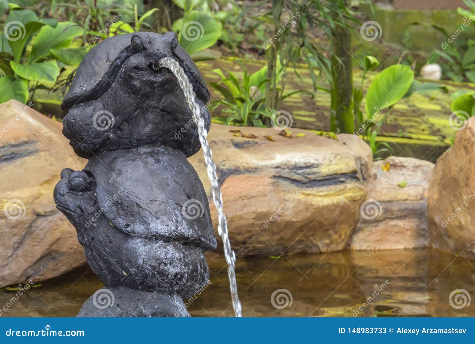 Drinking Fountain Made in the Form of Stone Turtles Standing on Top of ...