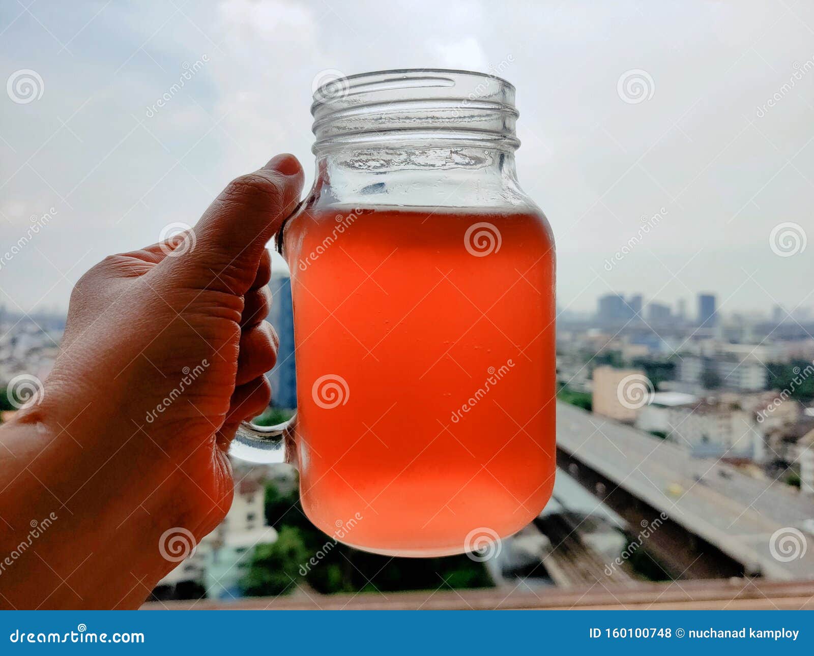 Drinking Fruit Juices Makes You Feel Refreshed. Stock Photo - Image of ...