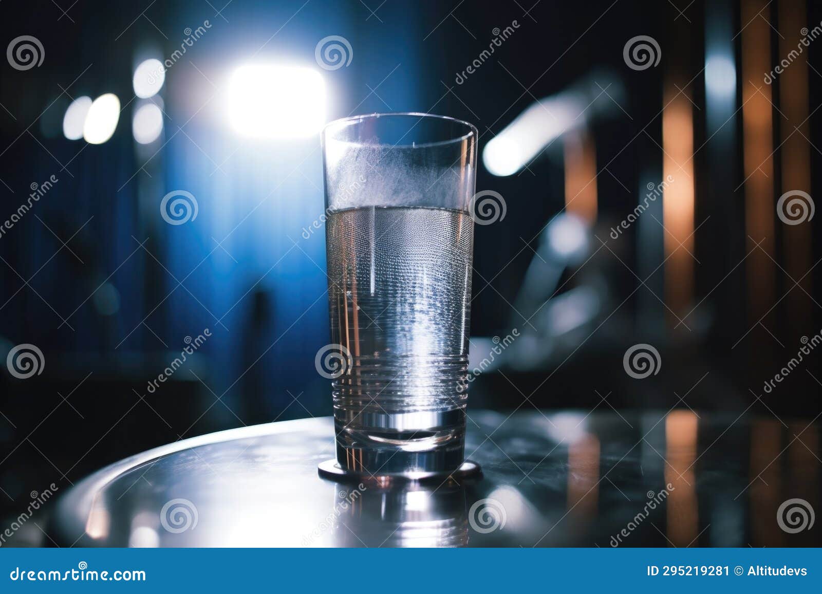 Drinking Glass Full of Water beside a Microphone Stock Image - Image of ...